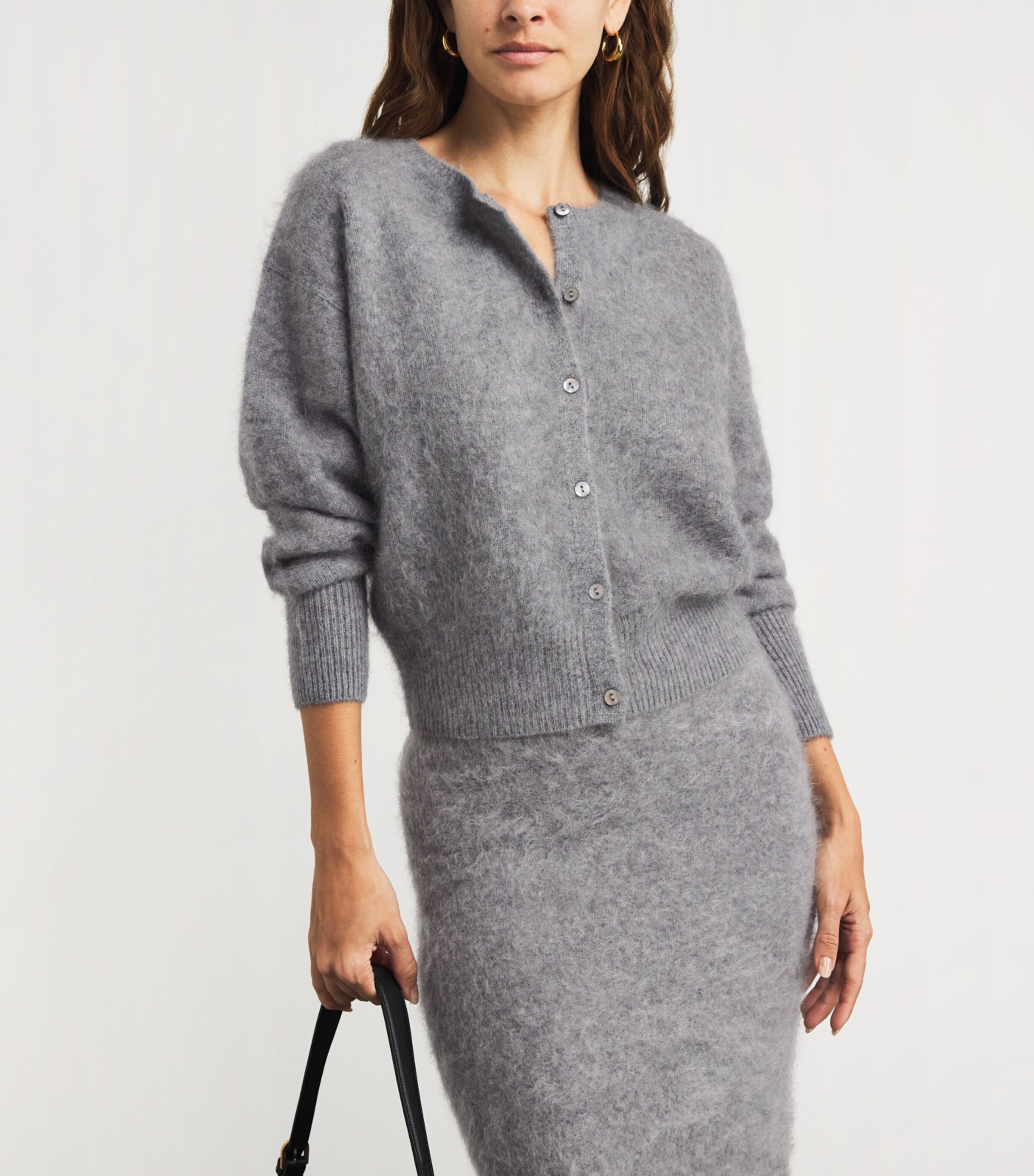 Almada Label Grey Brushed Cashmere Coco Cardigan | Harrods AU