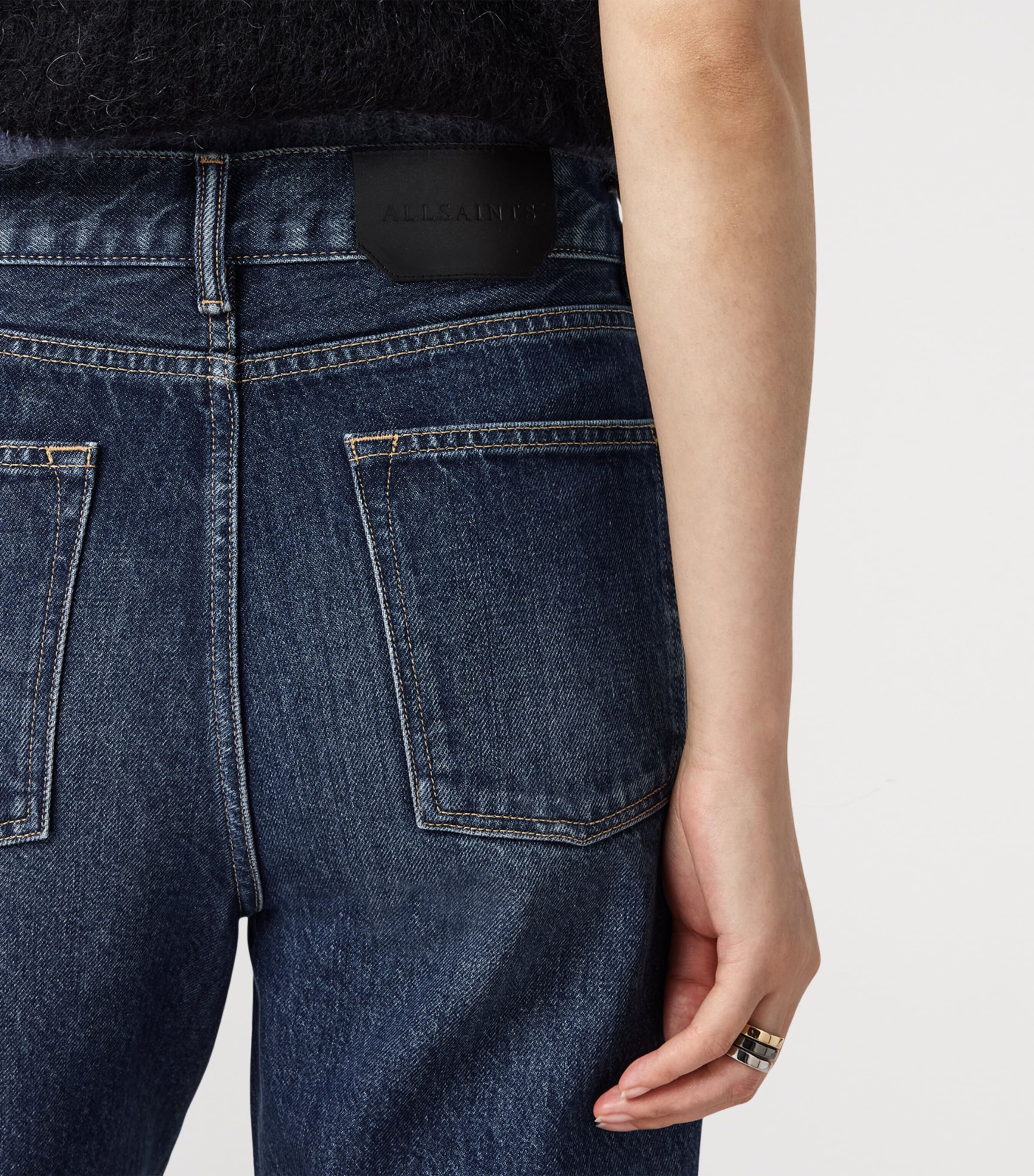 AllSaints Blue Mathilde Straight Jeans | Harrods UK