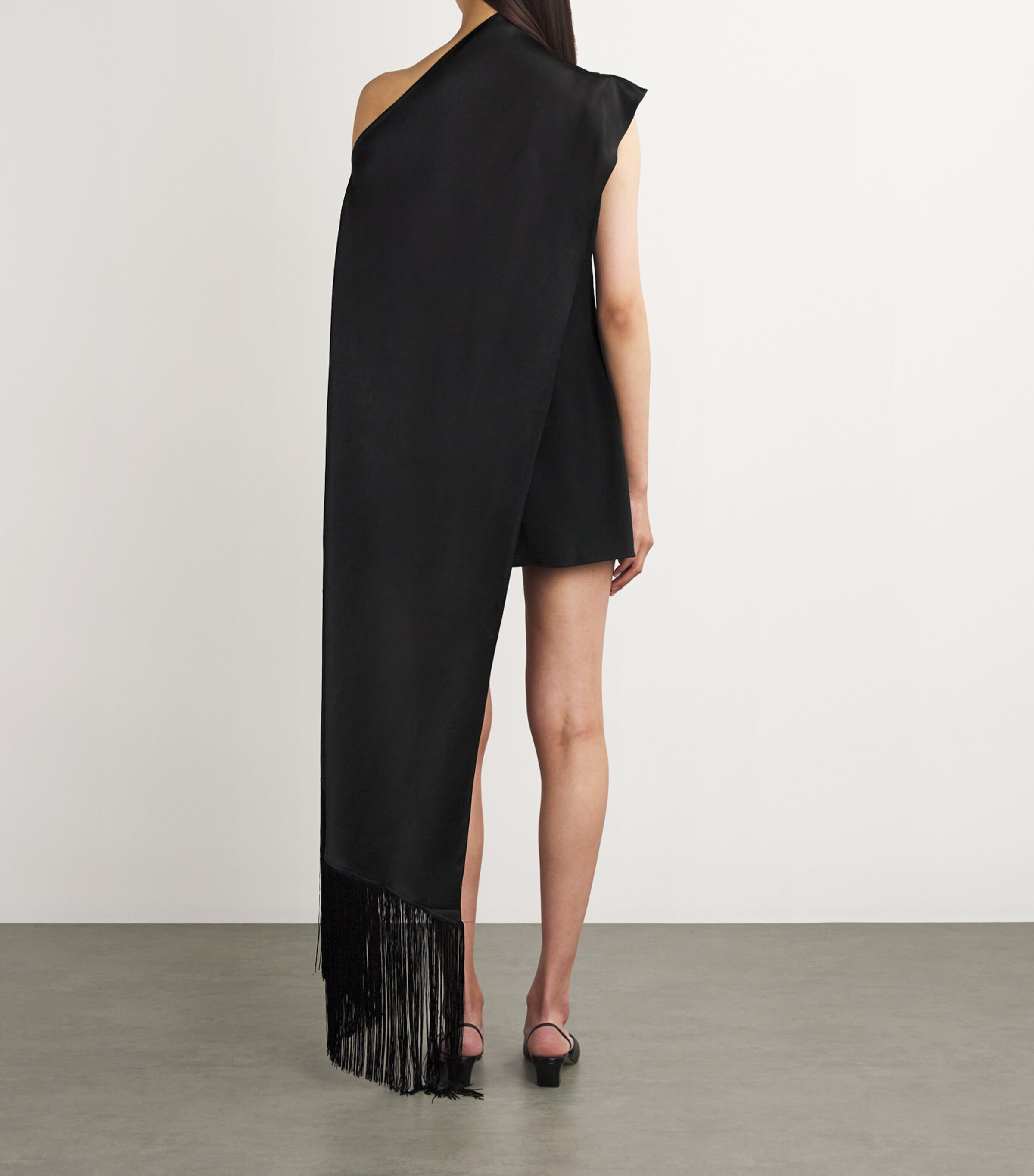 Taller Marmo Black Asymmetric Berenson Mini Dress | Harrods UK