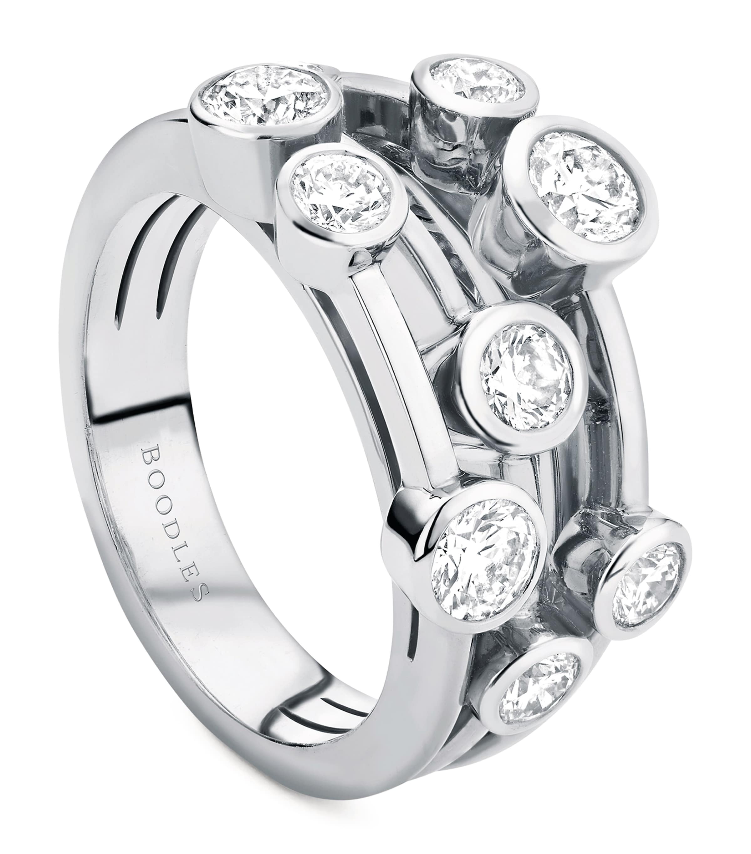 Boodles Platinum and Diamond Classic Raindance Ring | Harrods UK
