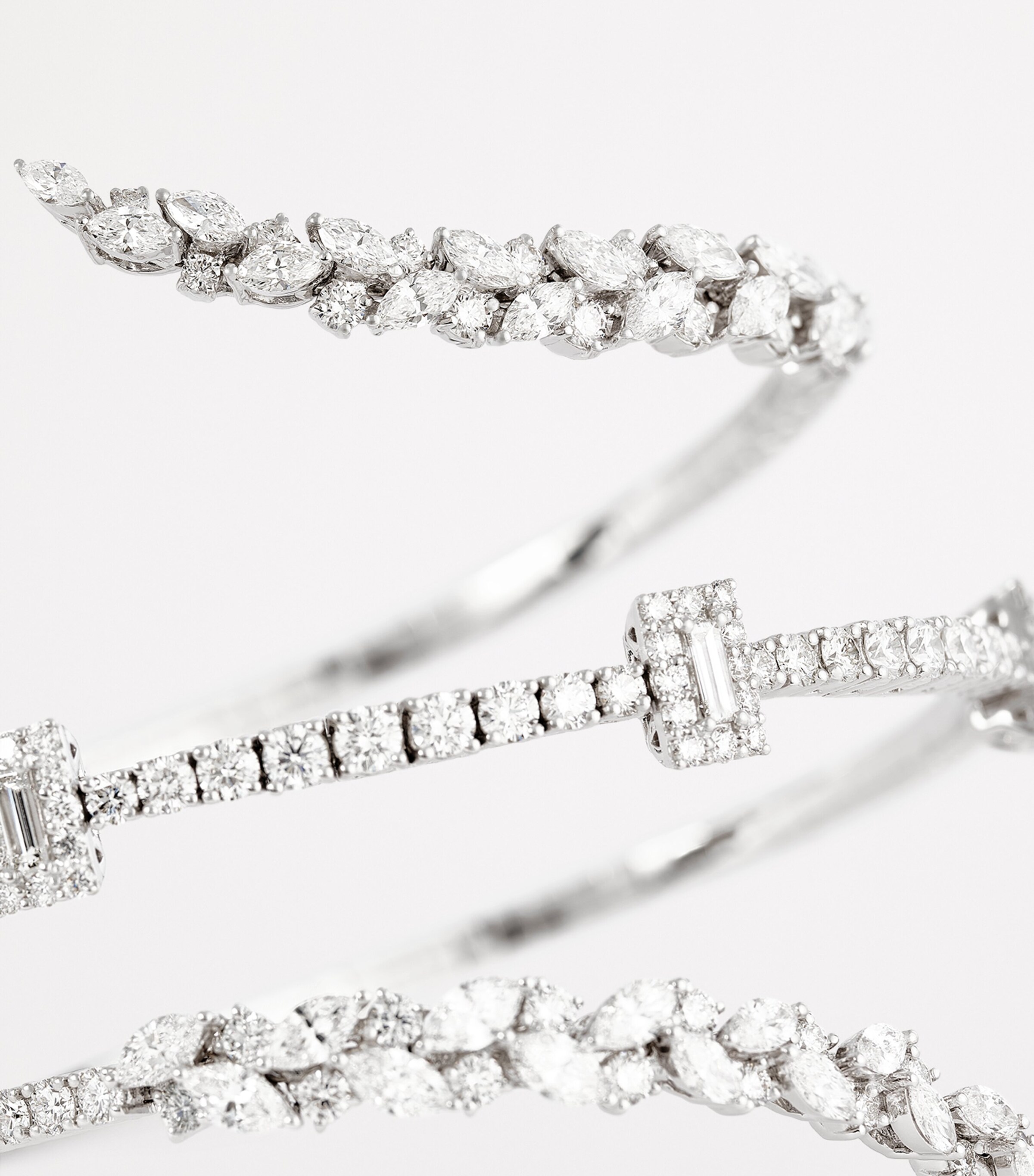 Yeprem White Gold and Diamond Leaves Cuff | Harrods US