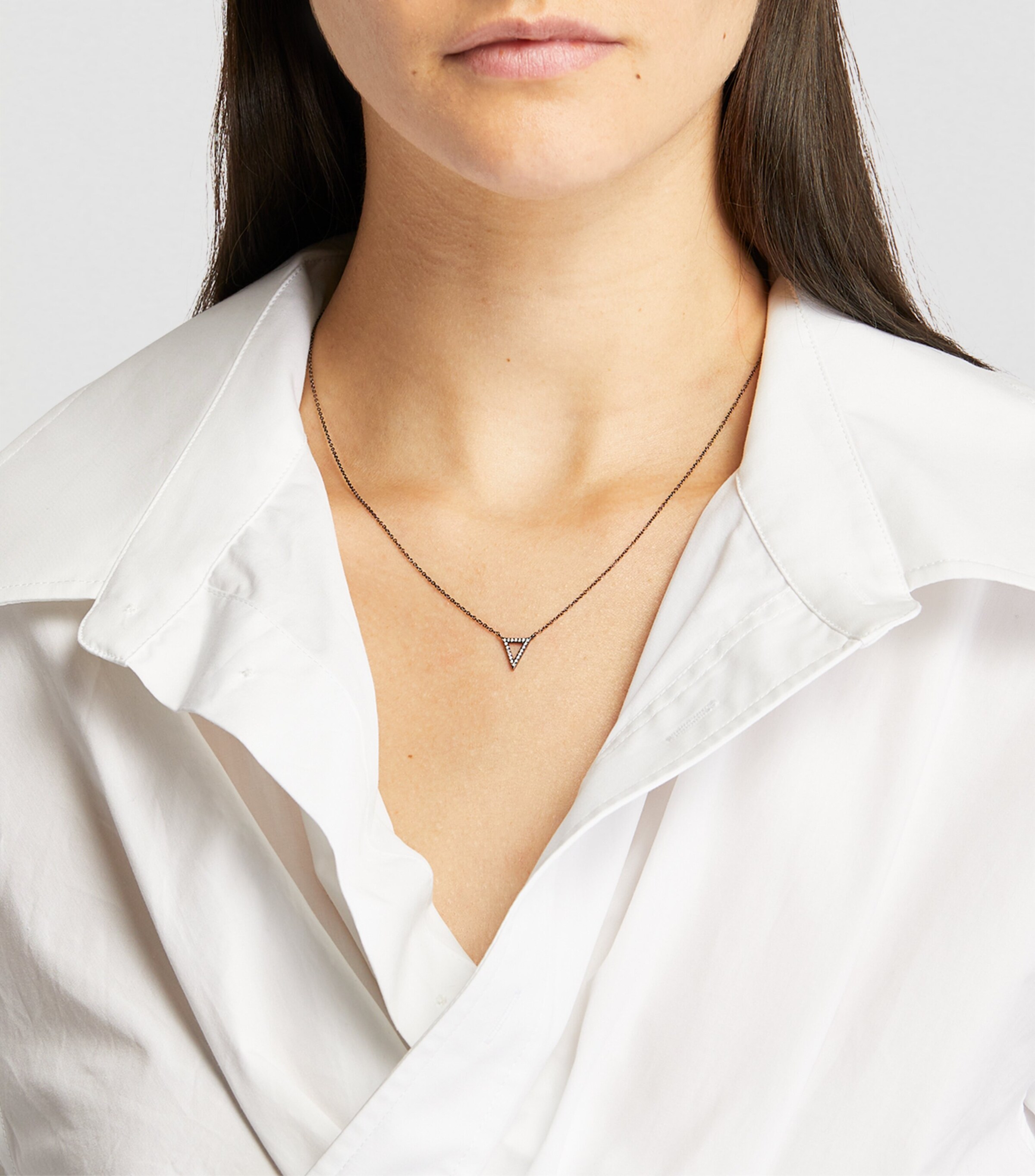 Eva Fehren Blackened White Gold and Diamond Apex Pendant Necklace ...