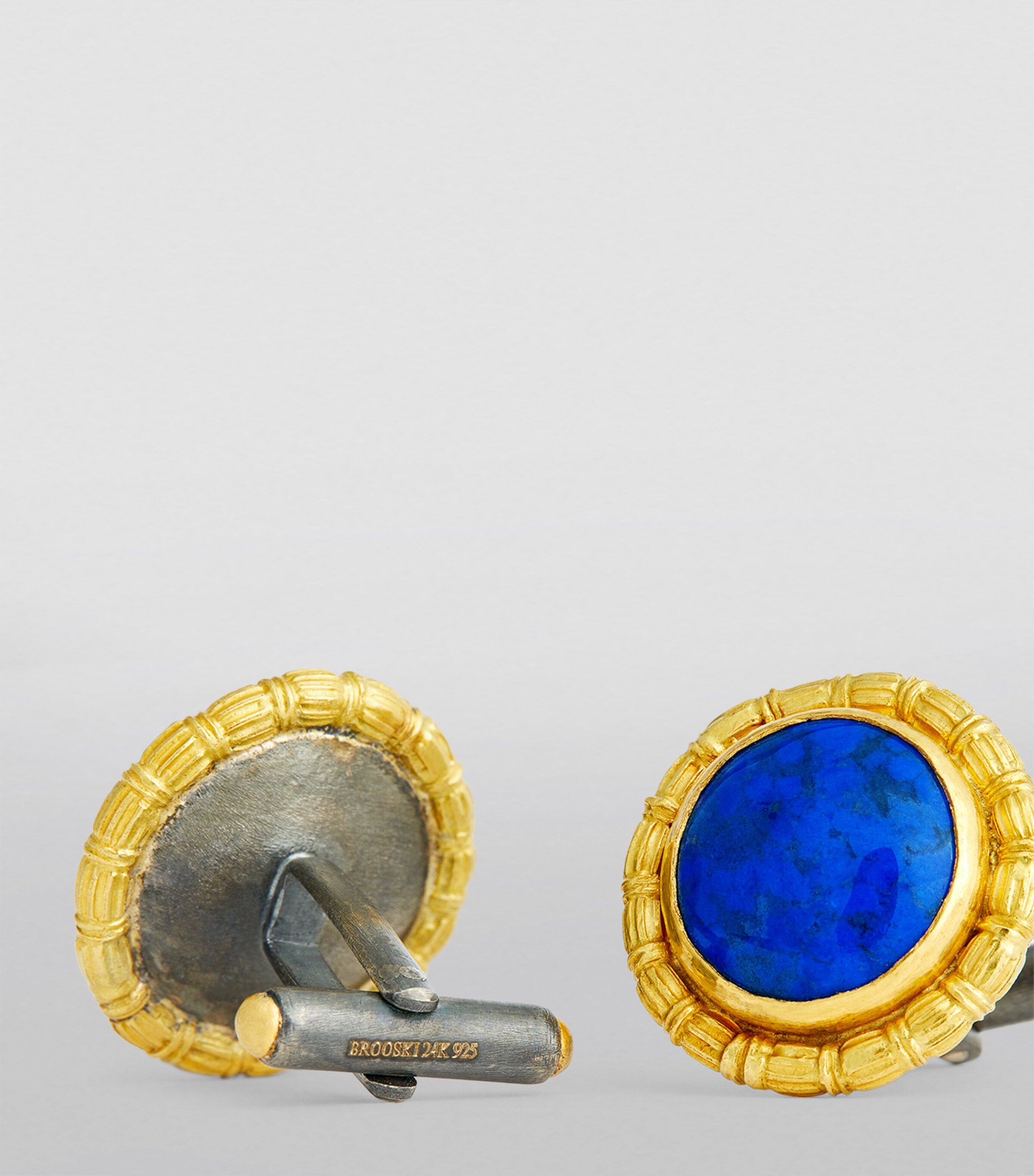 Brooski Gold and Lapis Cufflinks | Harrods UK