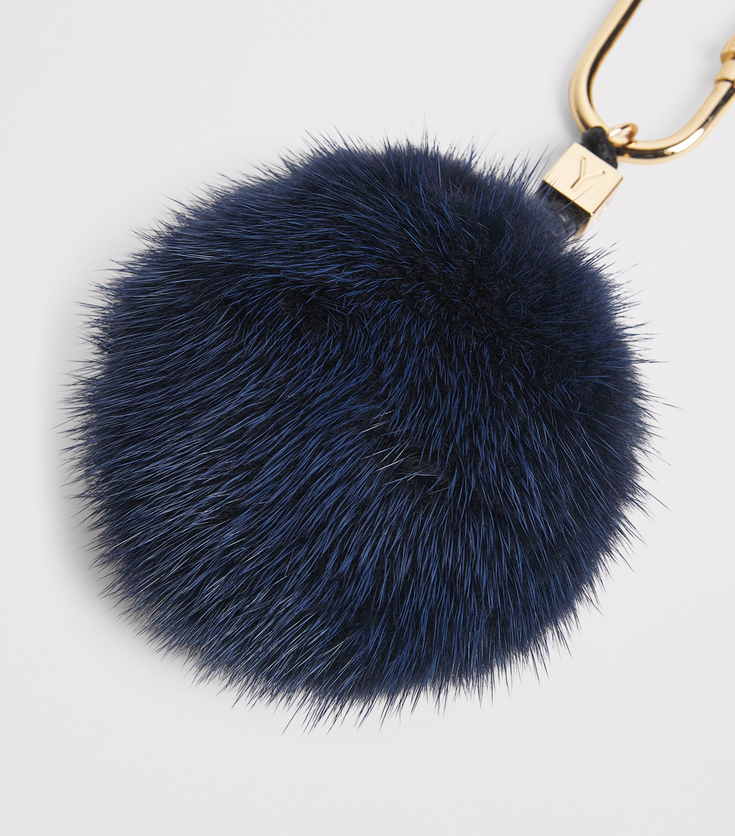 Yves Salomon Beige Leather-Mink Evil Eye Keyring | Harrods CA