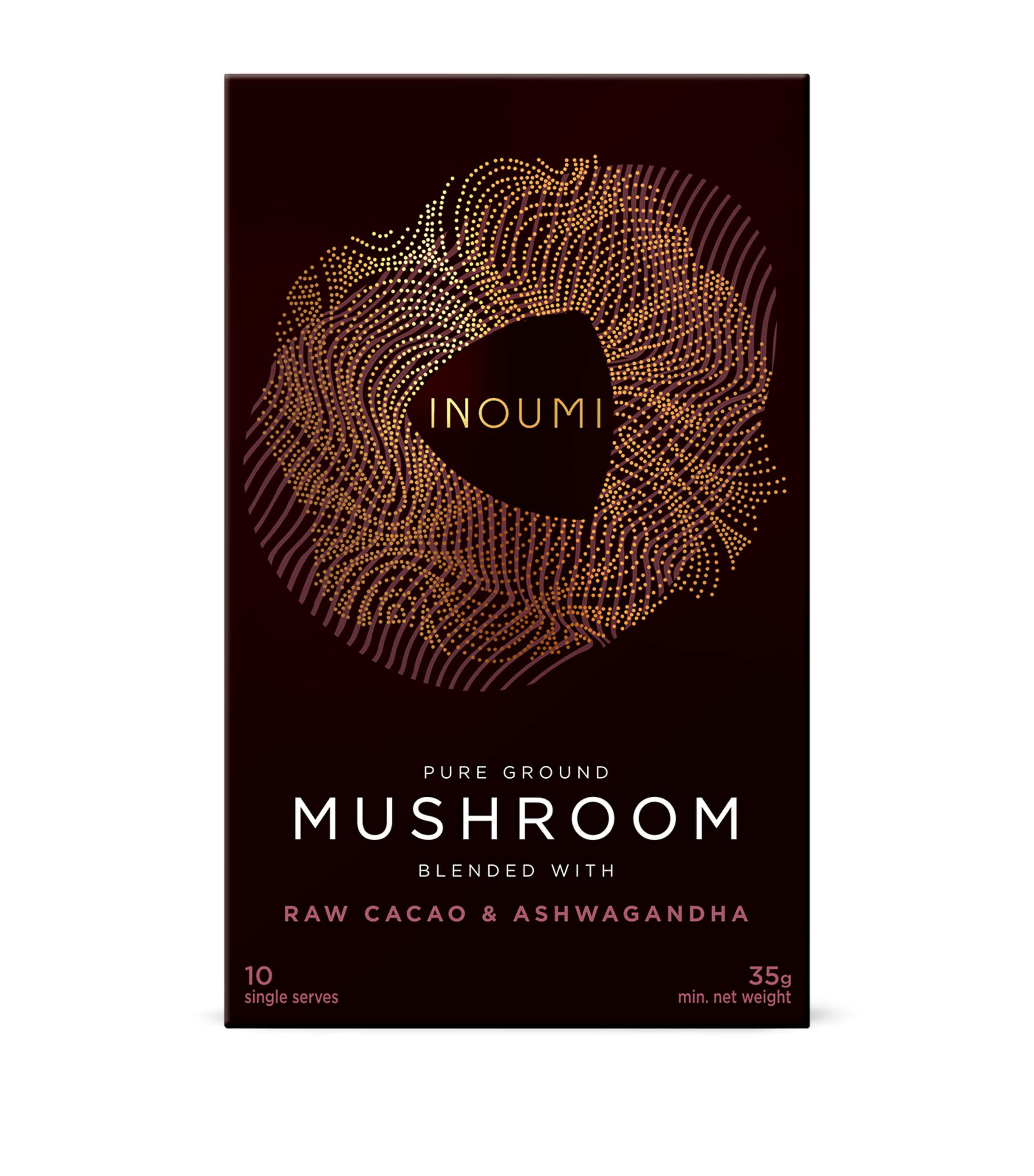 INOUMI Pure Ground Mushroom Blended with Raw Cacao and Ashwagandha (10 ...