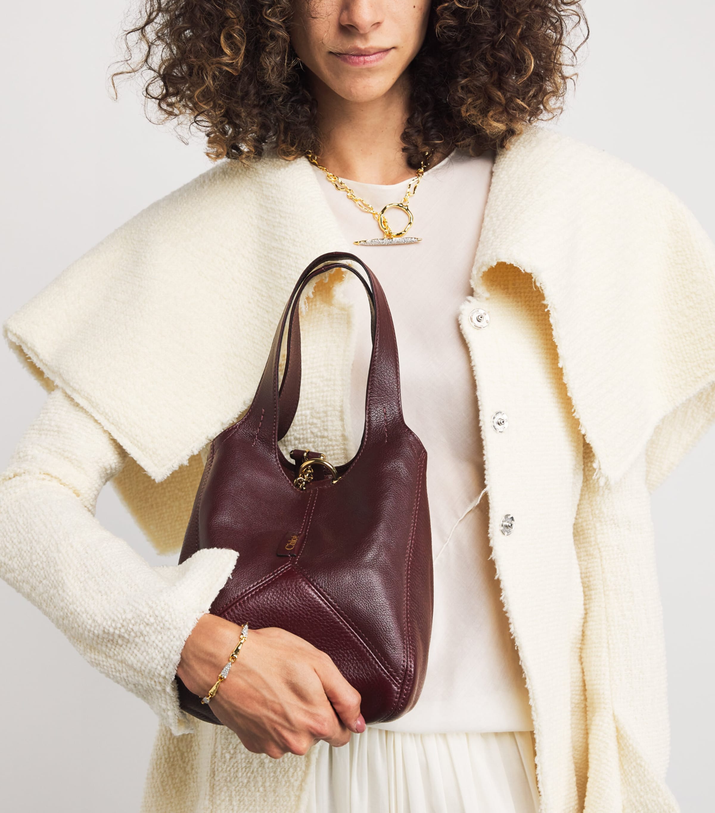 Chloé Red Small Leather Balloon Bucket Bag | Harrods CA