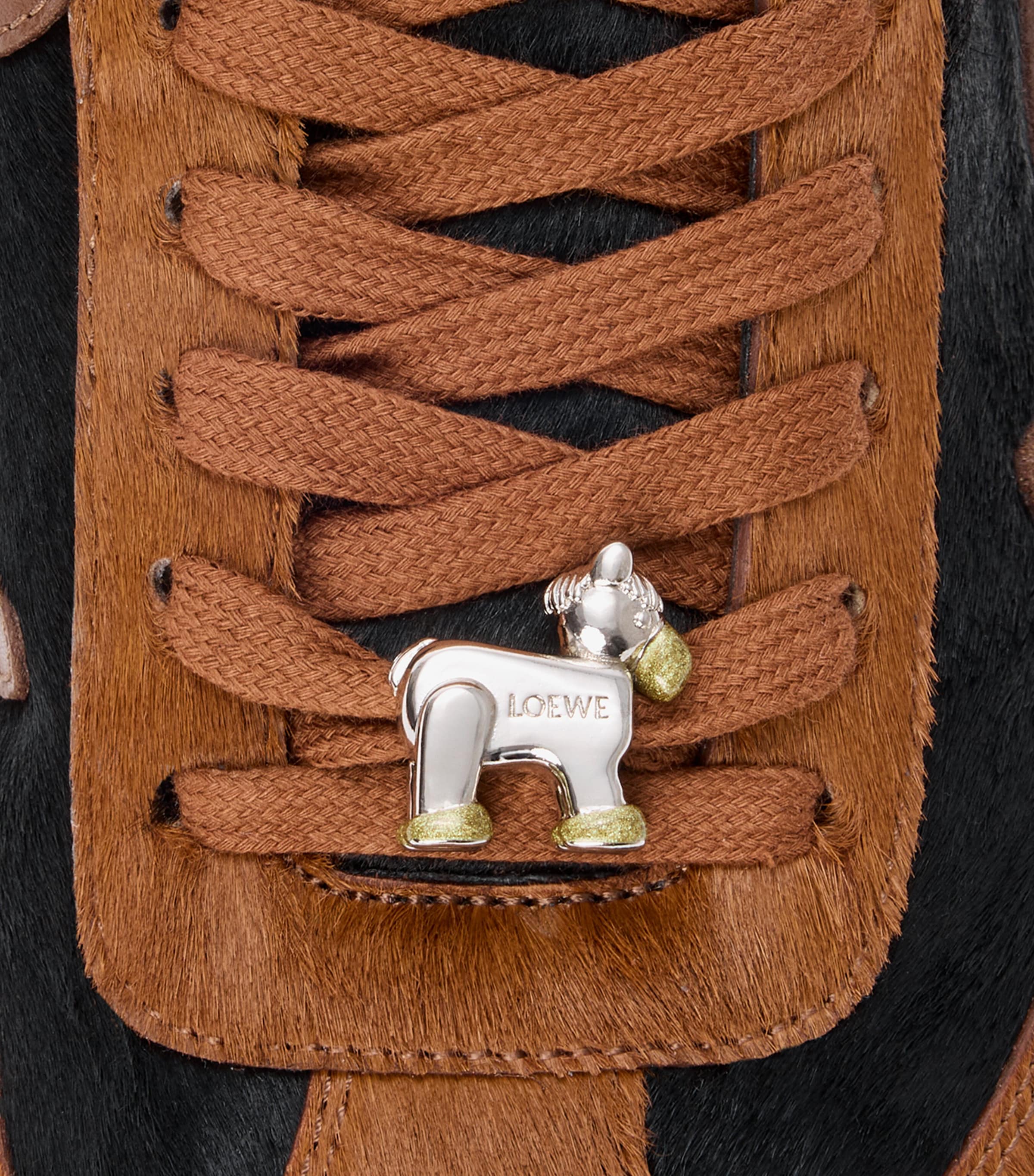 LOEWE Black Pony Hair Ballet Runner 2.0 Sneakers | Harrods NL