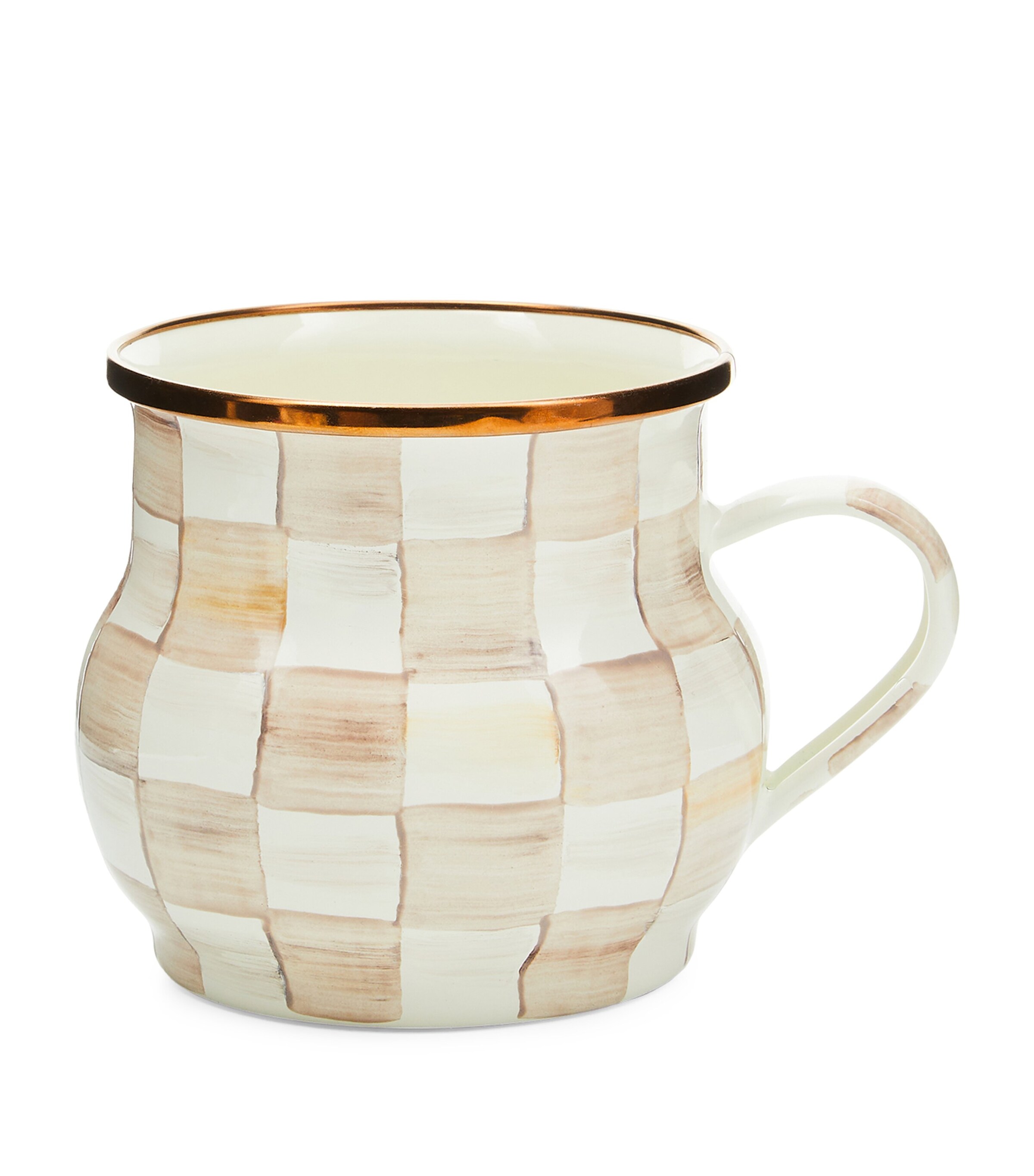 MacKenzie-Childs Mocha Check Mug | Harrods UK