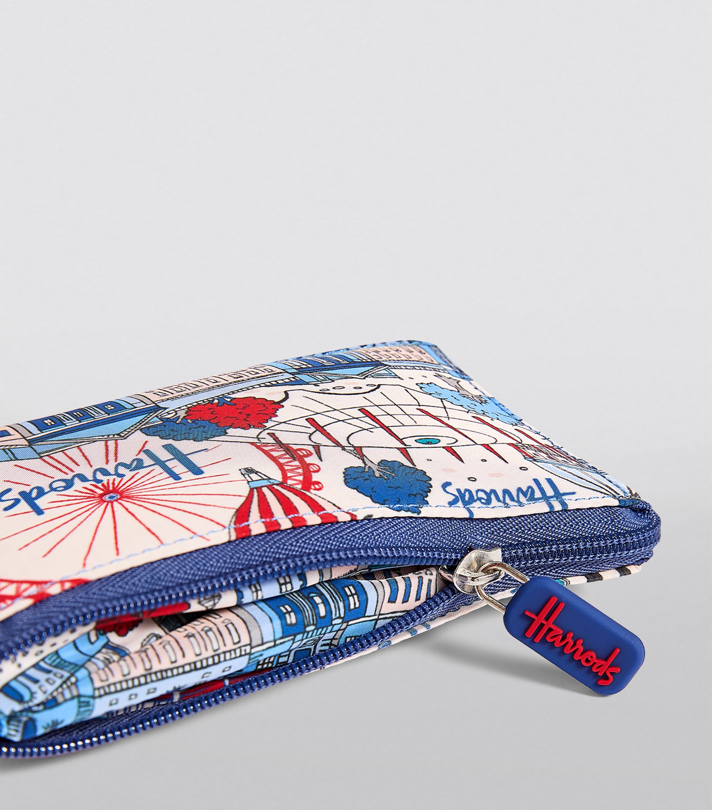 Harrods Blue Pretty City Foldaway Shopper Bag | Harrods UK