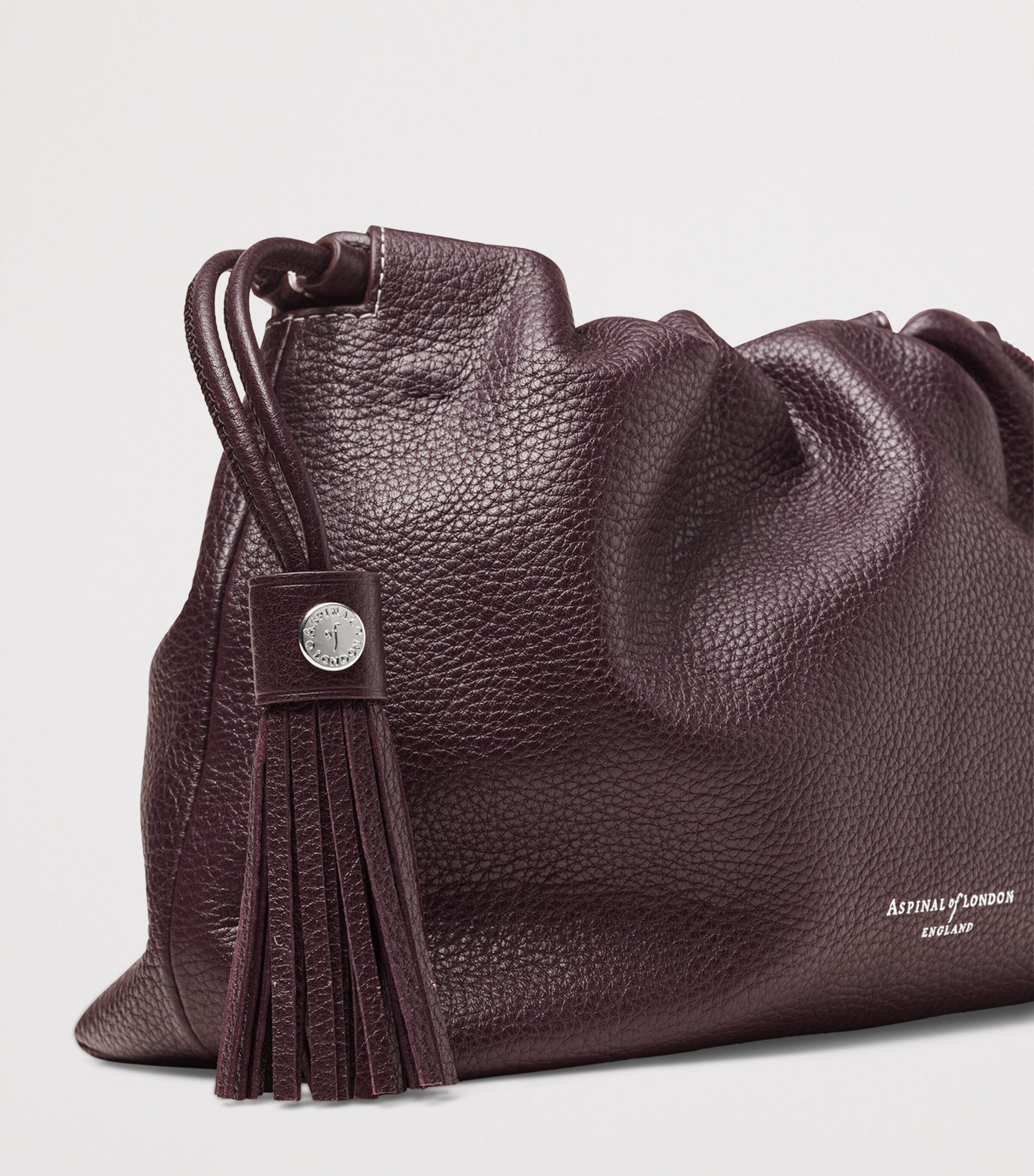 Aspinal Of London Burgundy Large East West Hudson Cross-Body Pouch ...