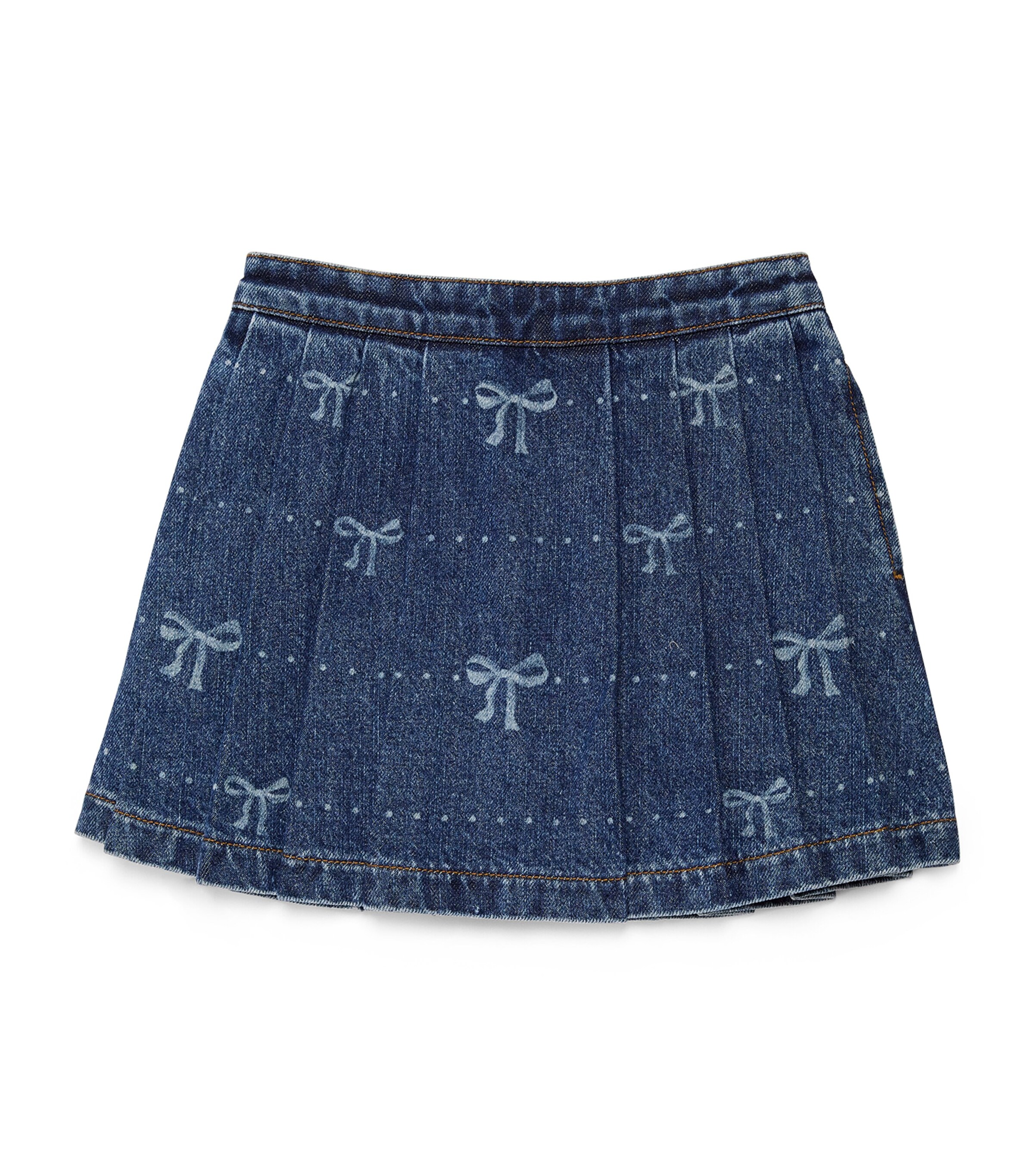 Self-Portrait Kids Bow Print Denim Skirt (3-12 Years) | Harrods US