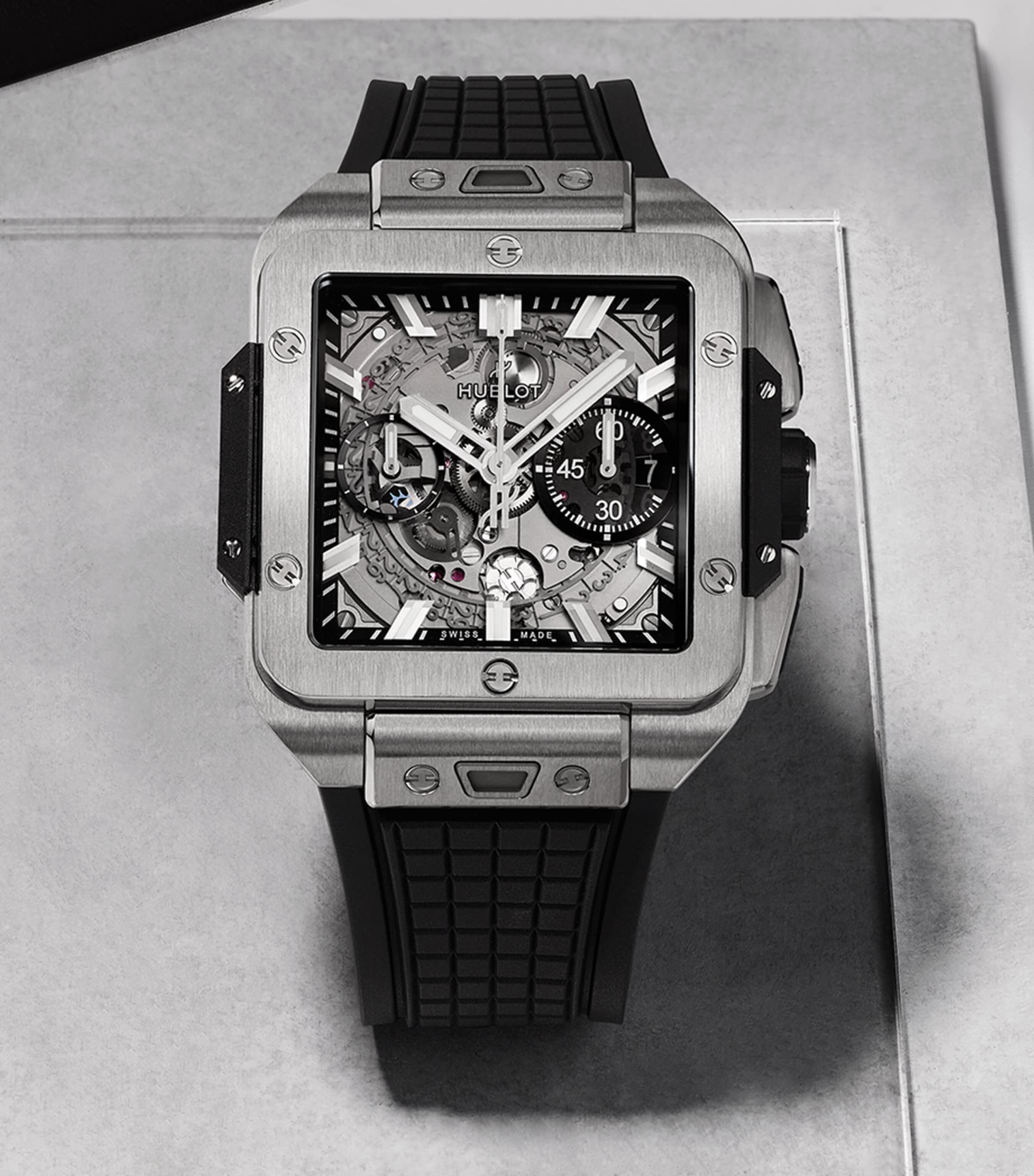 Hublot Black Titanium Square Bang Unico Watch 42mm | Harrods UK