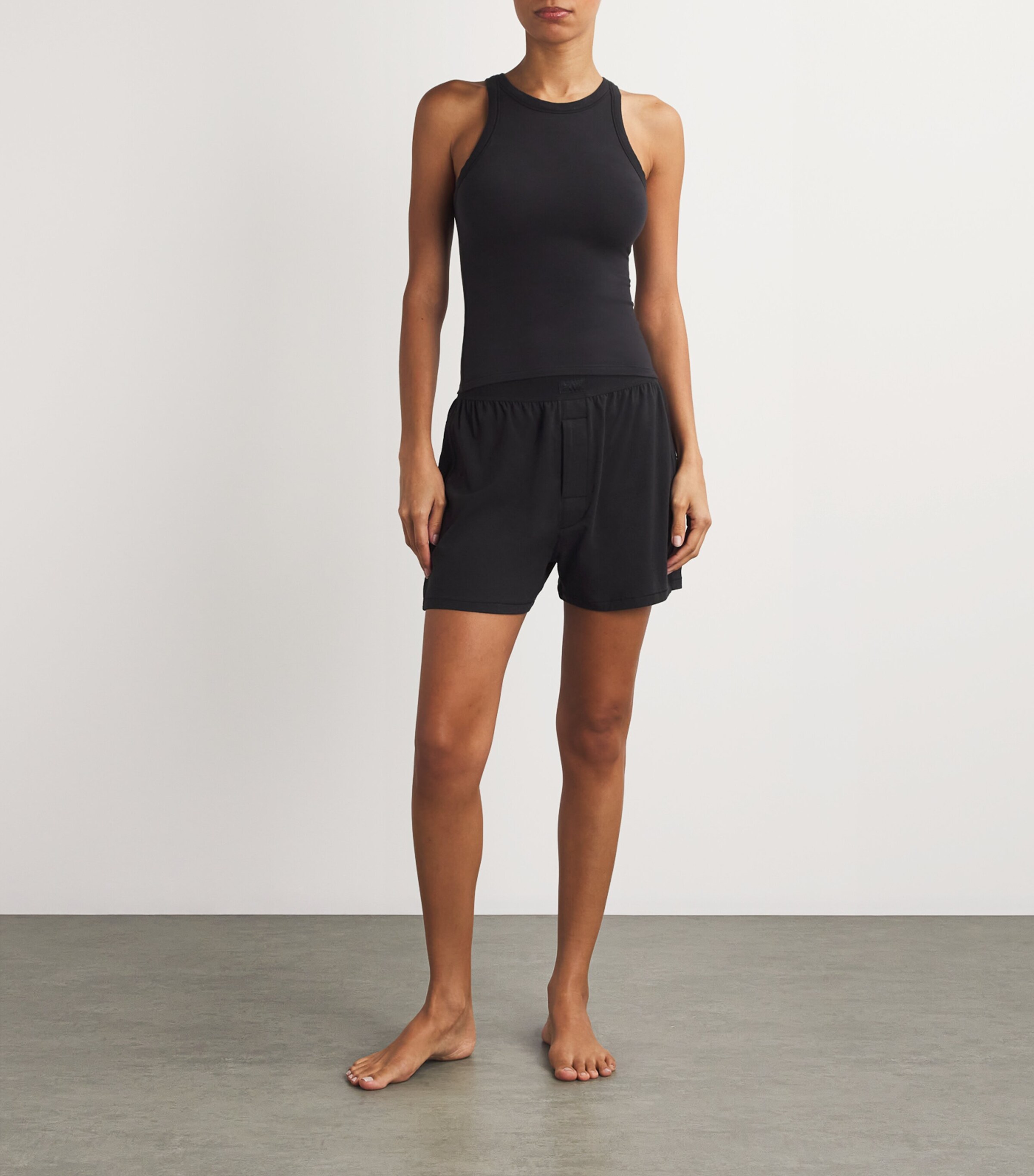 Skims Loose Boyfriend Boxer Shorts | Harrods UK