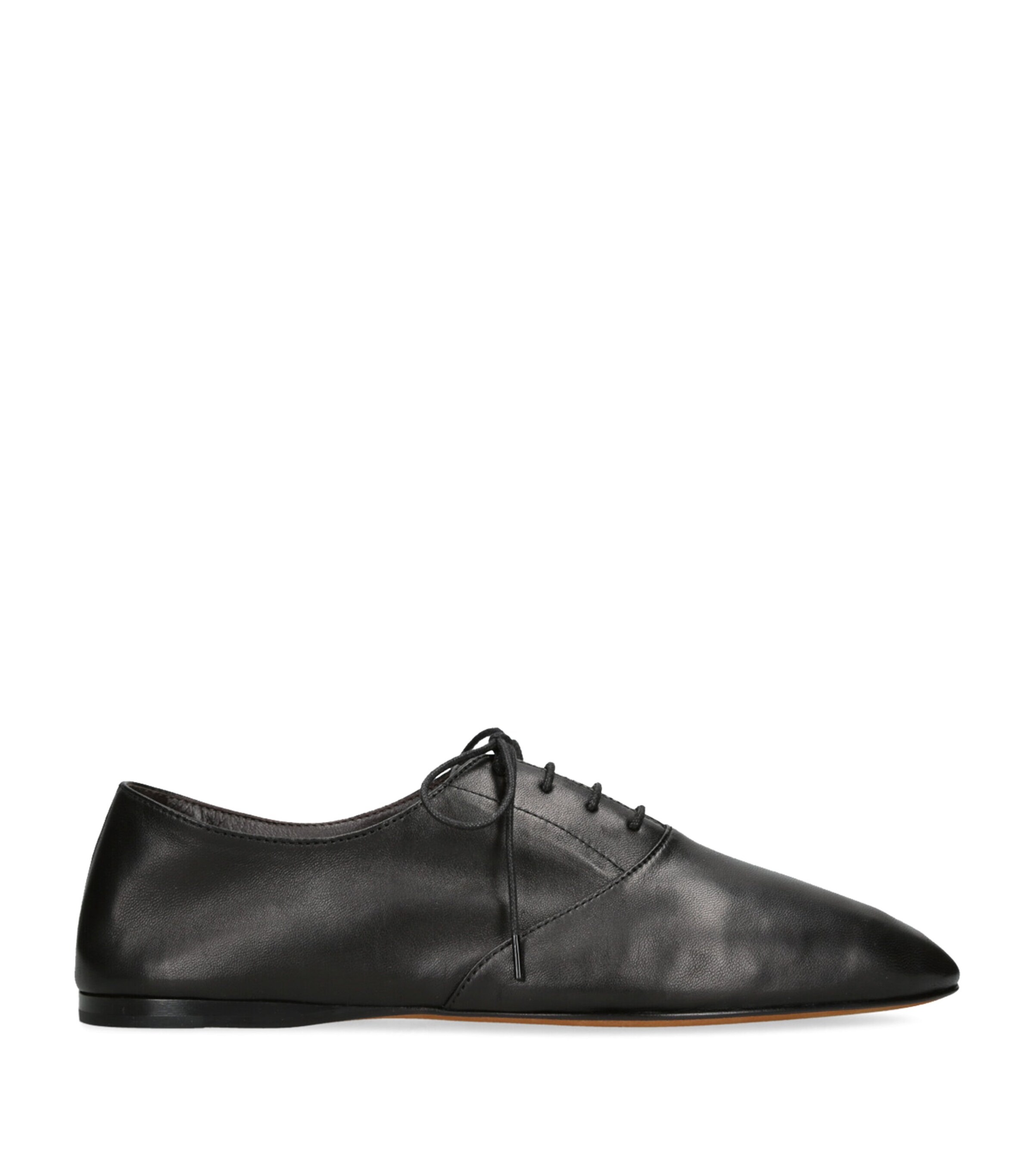 The Row Black Hereditas Leather Lace-Up Shoes | Harrods UK