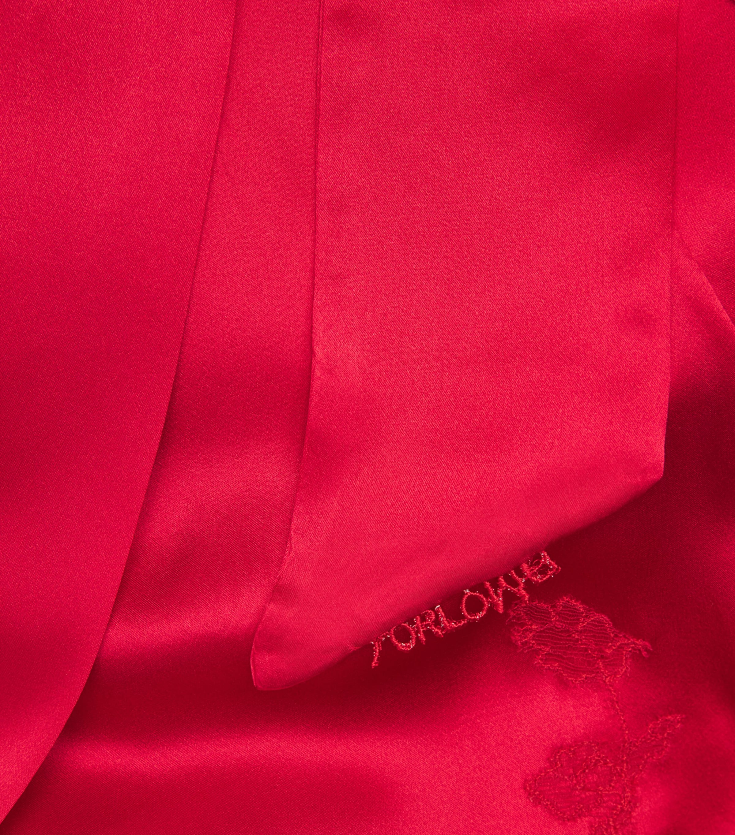 TORLOWEI Red Silk-Lace Long Robe | Harrods UK