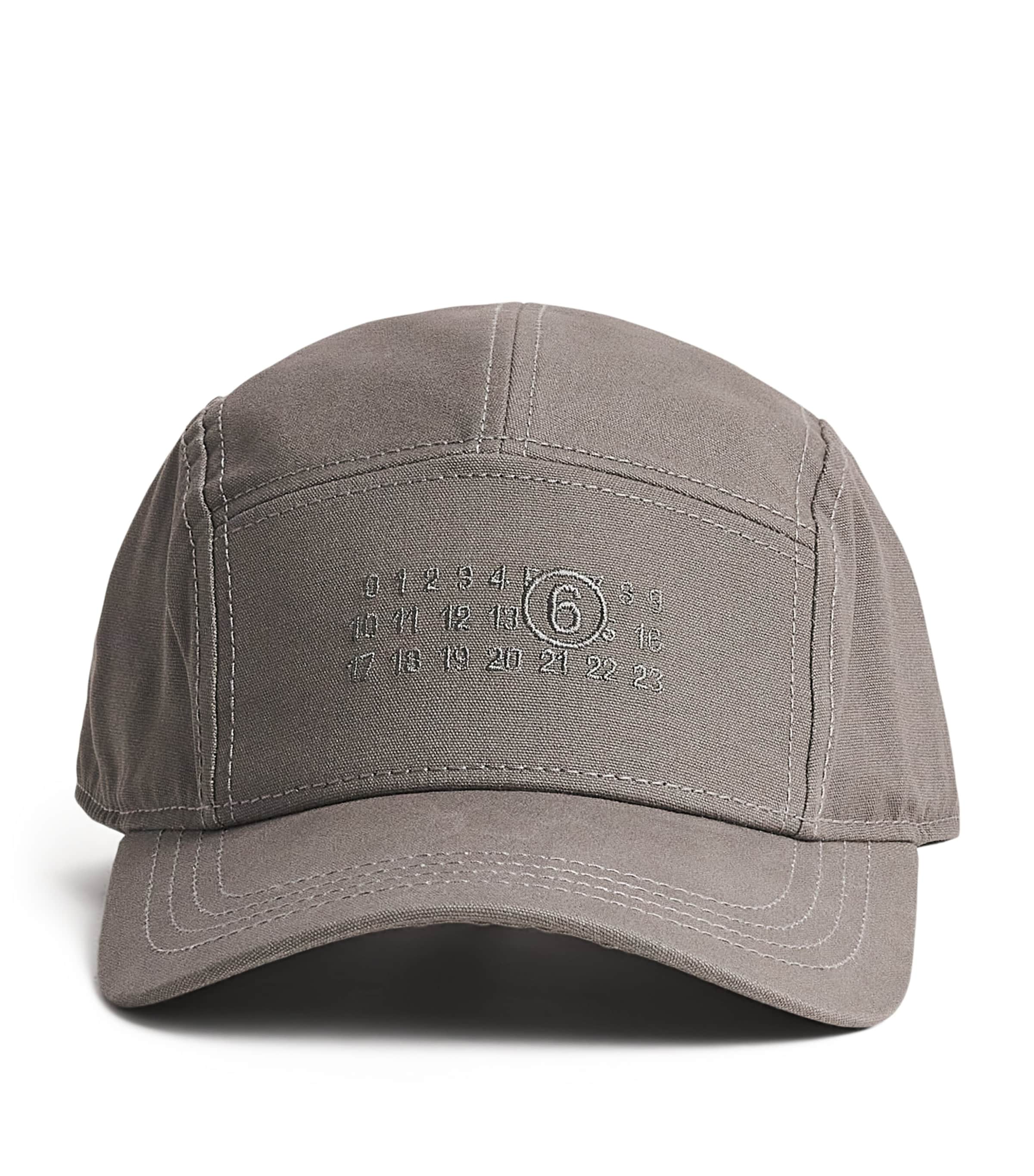 MM6 Maison Margiela Grey Cotton Numeric Logo Cap | Harrods CA