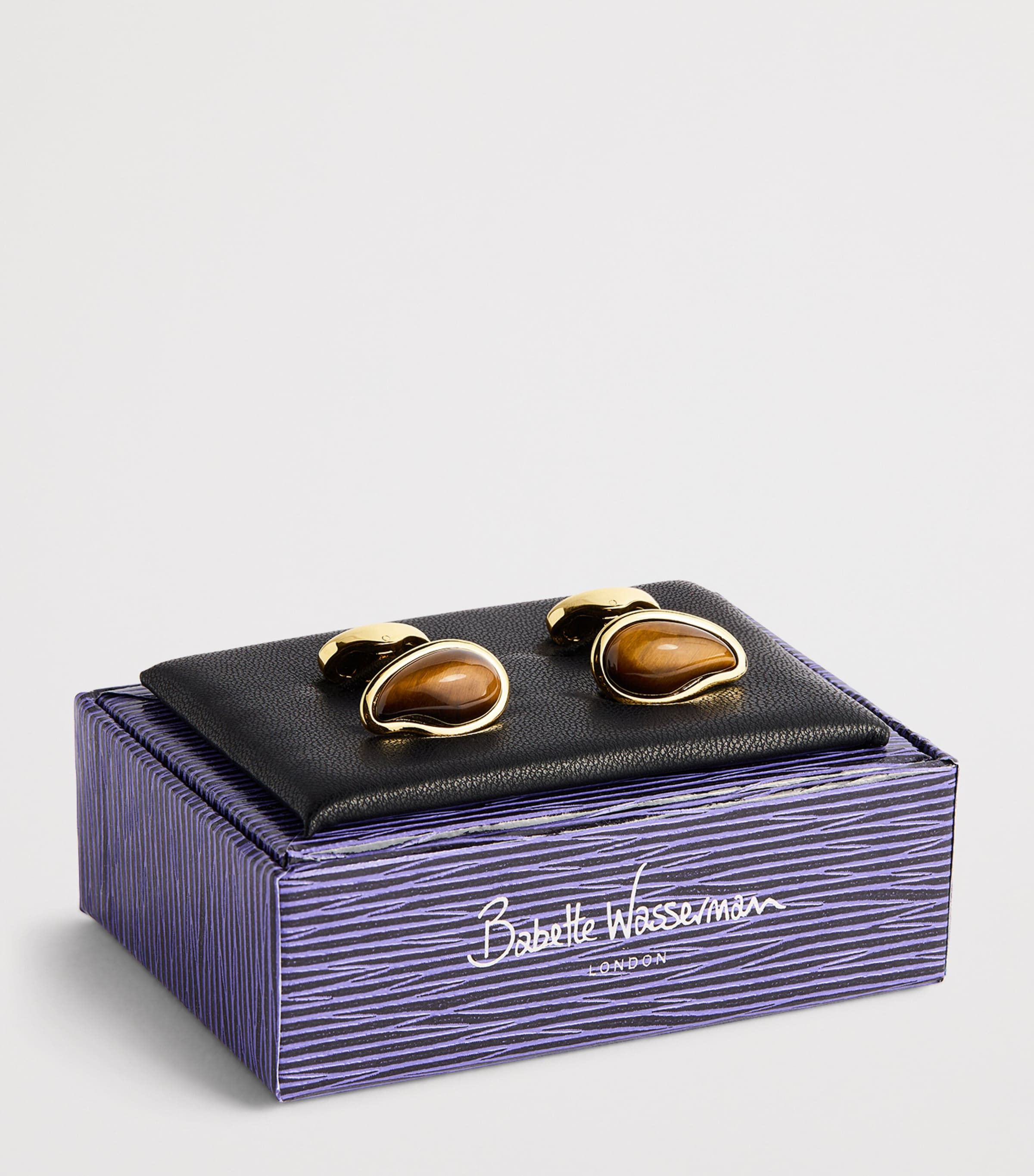 Babette Wasserman Gold-Plated Chakra Tiger's Eye Cufflinks | Harrods IT