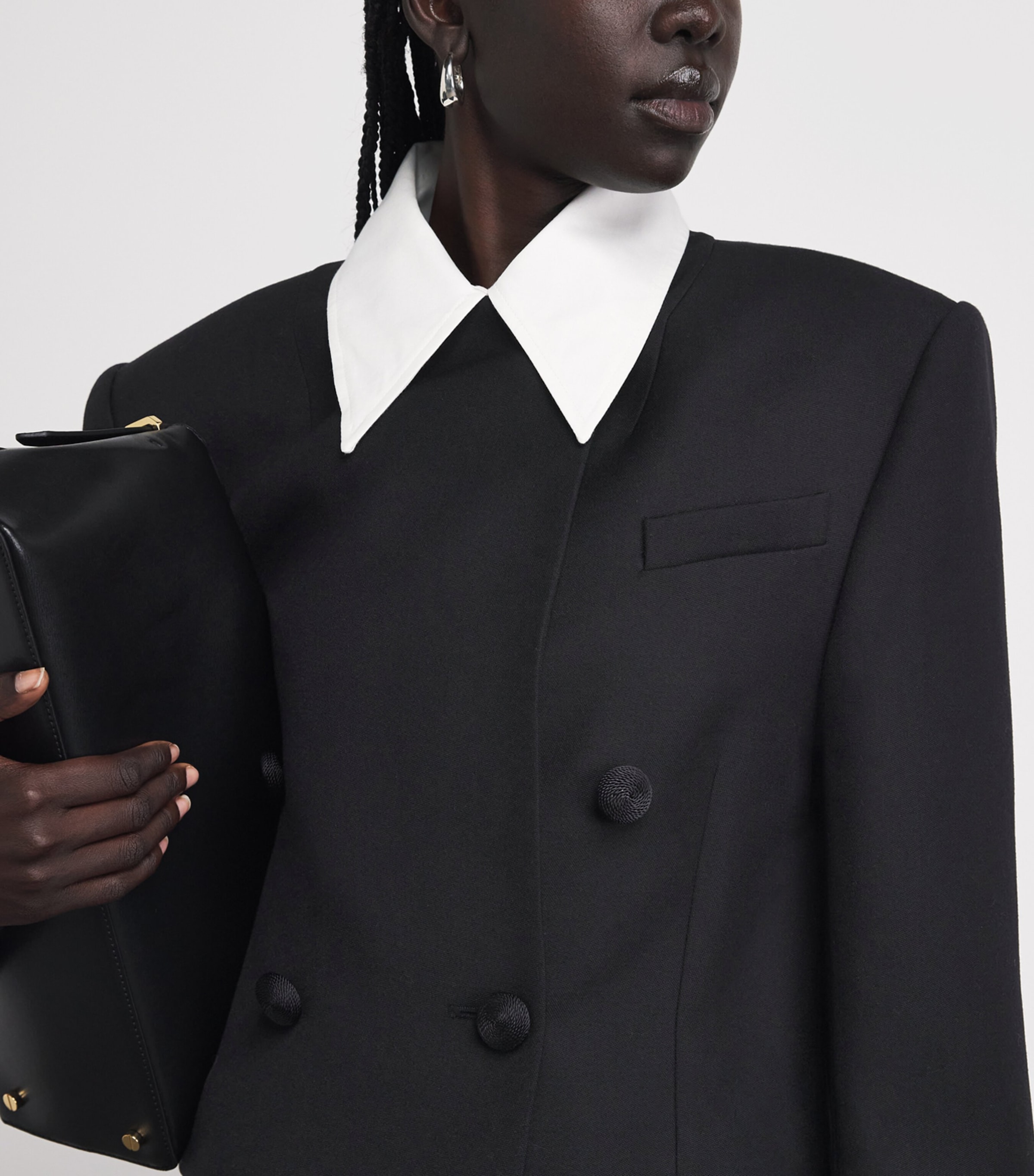 CAMILLA AND MARC Black Wool Collarless Caius Blazer | Harrods CN