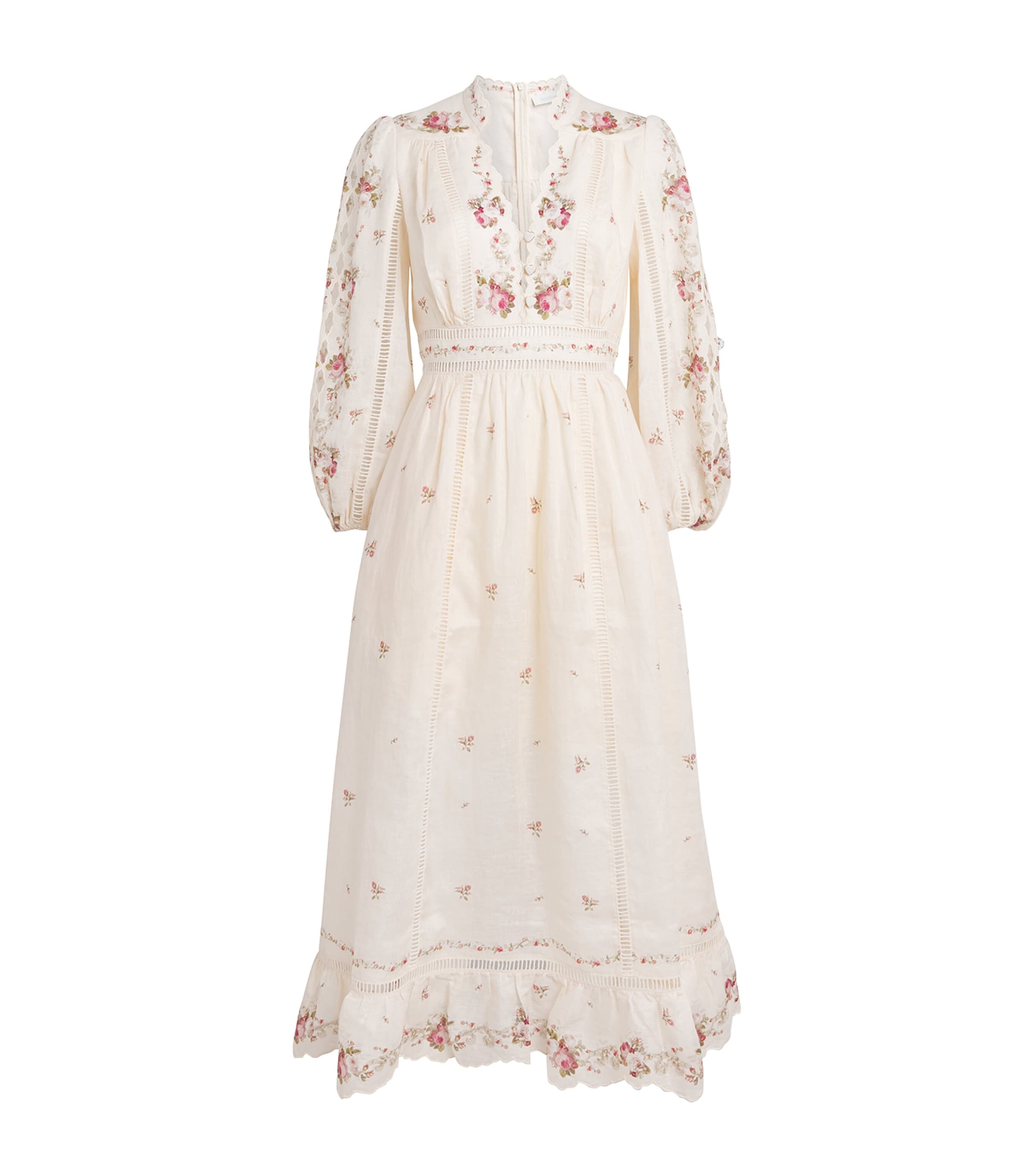 Zimmermann Multi Linen Patience Midi Dress | Harrods UK