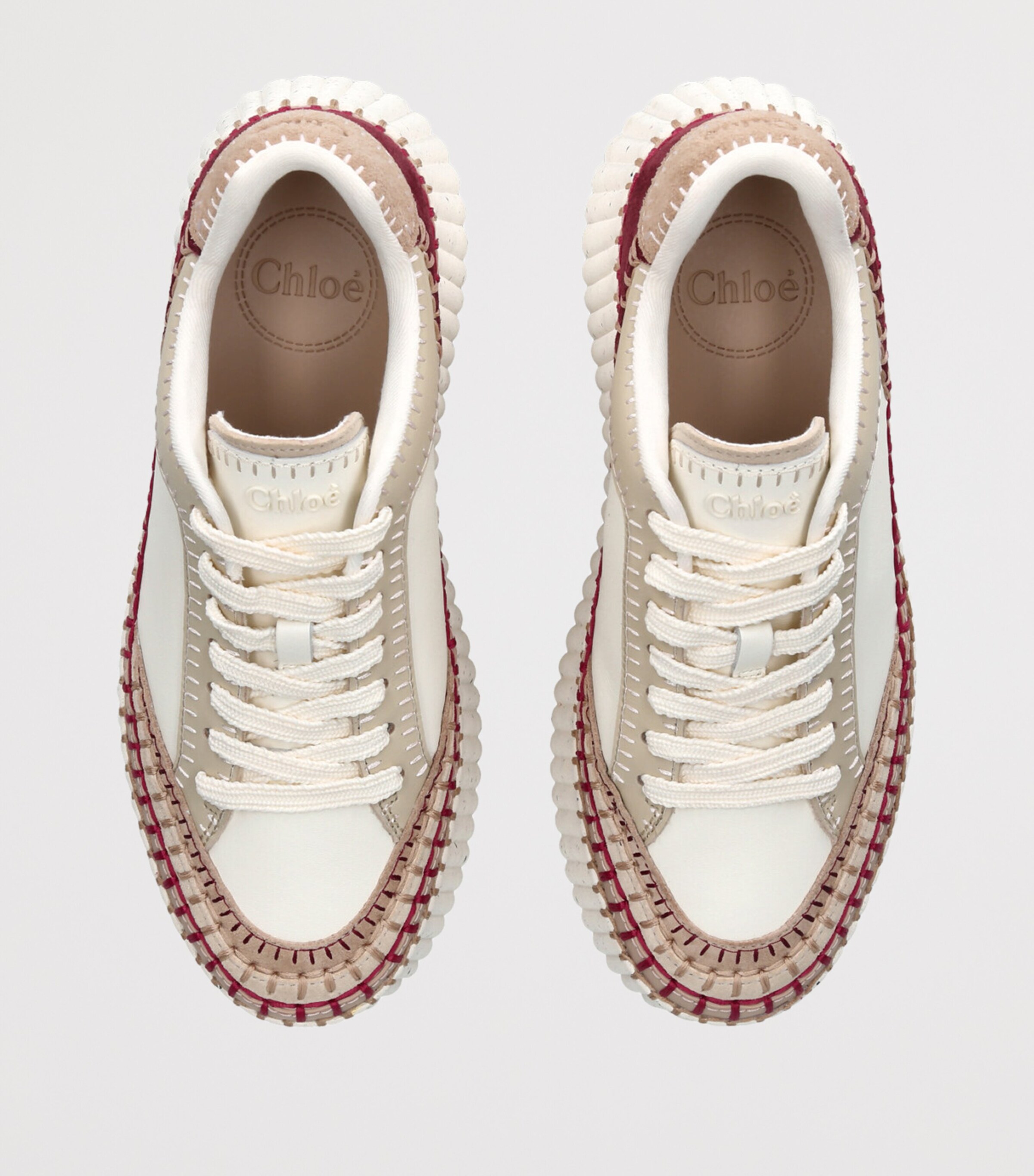 Chloé Beige Leather Nama Runner Platform Sneakers | Harrods CA