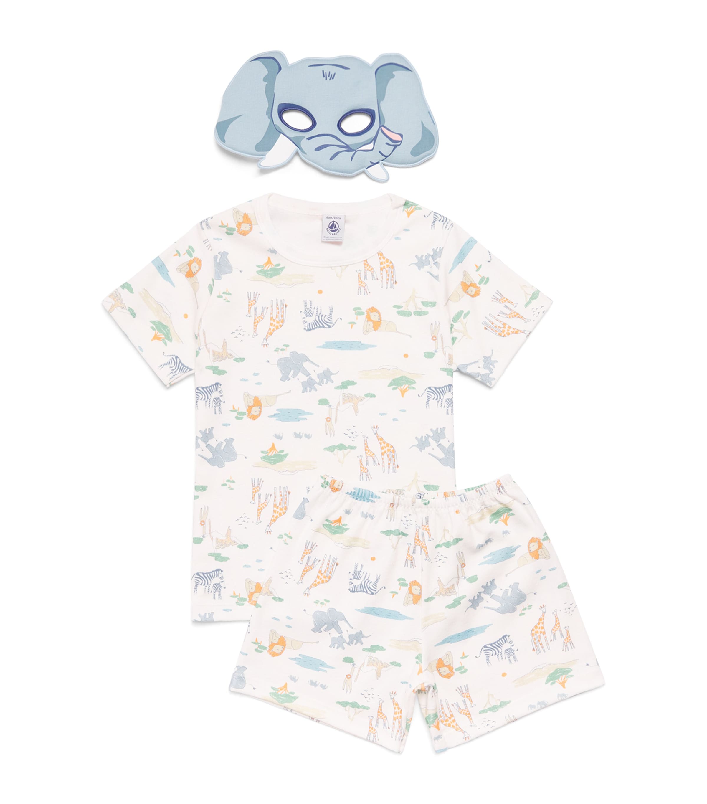 Petit Bateau Multi Cotton Savannah Print Pyjama Set with Mask (3-12 ...