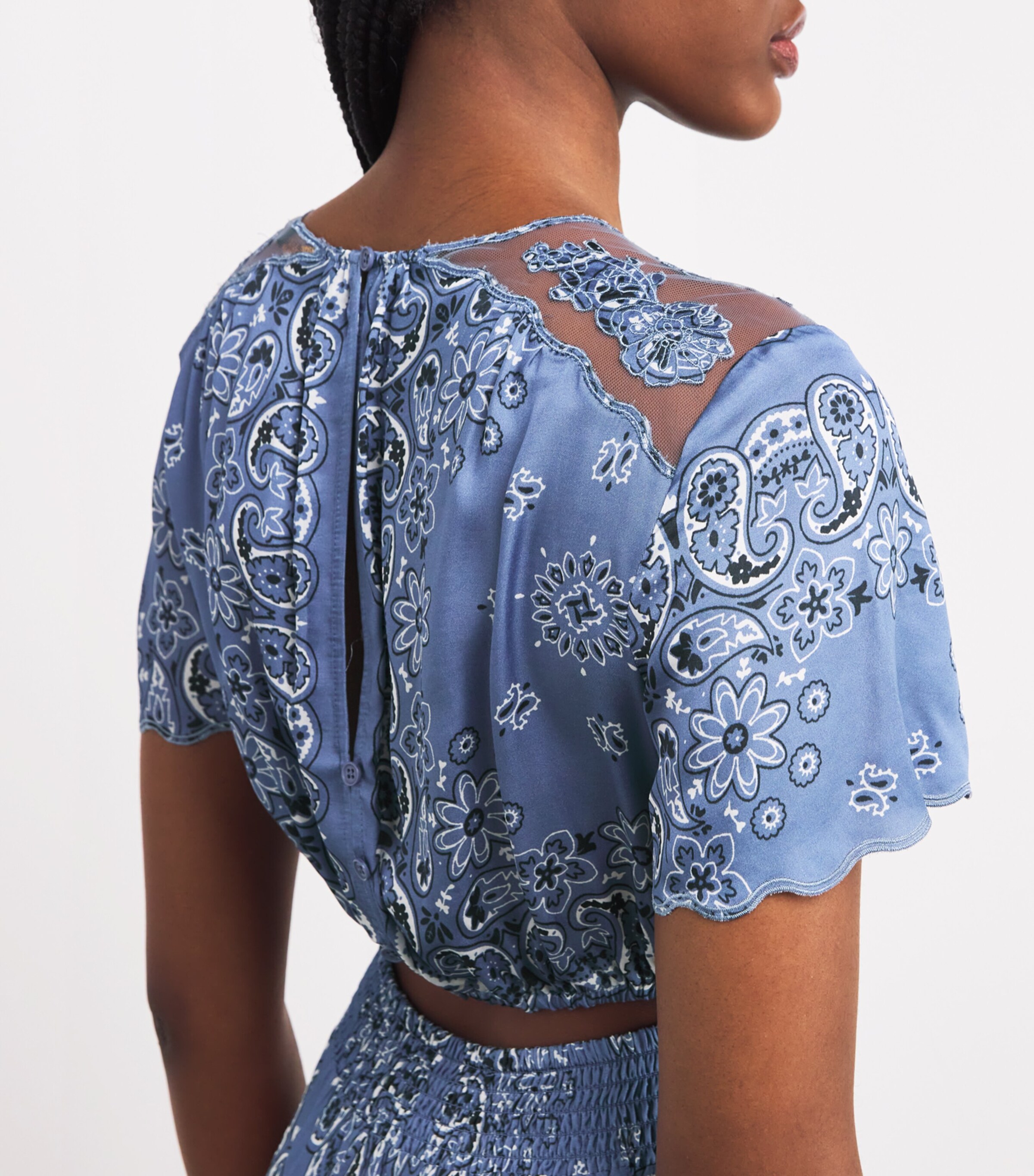 Maje Blue Bandana Print Midi Dress | Harrods US