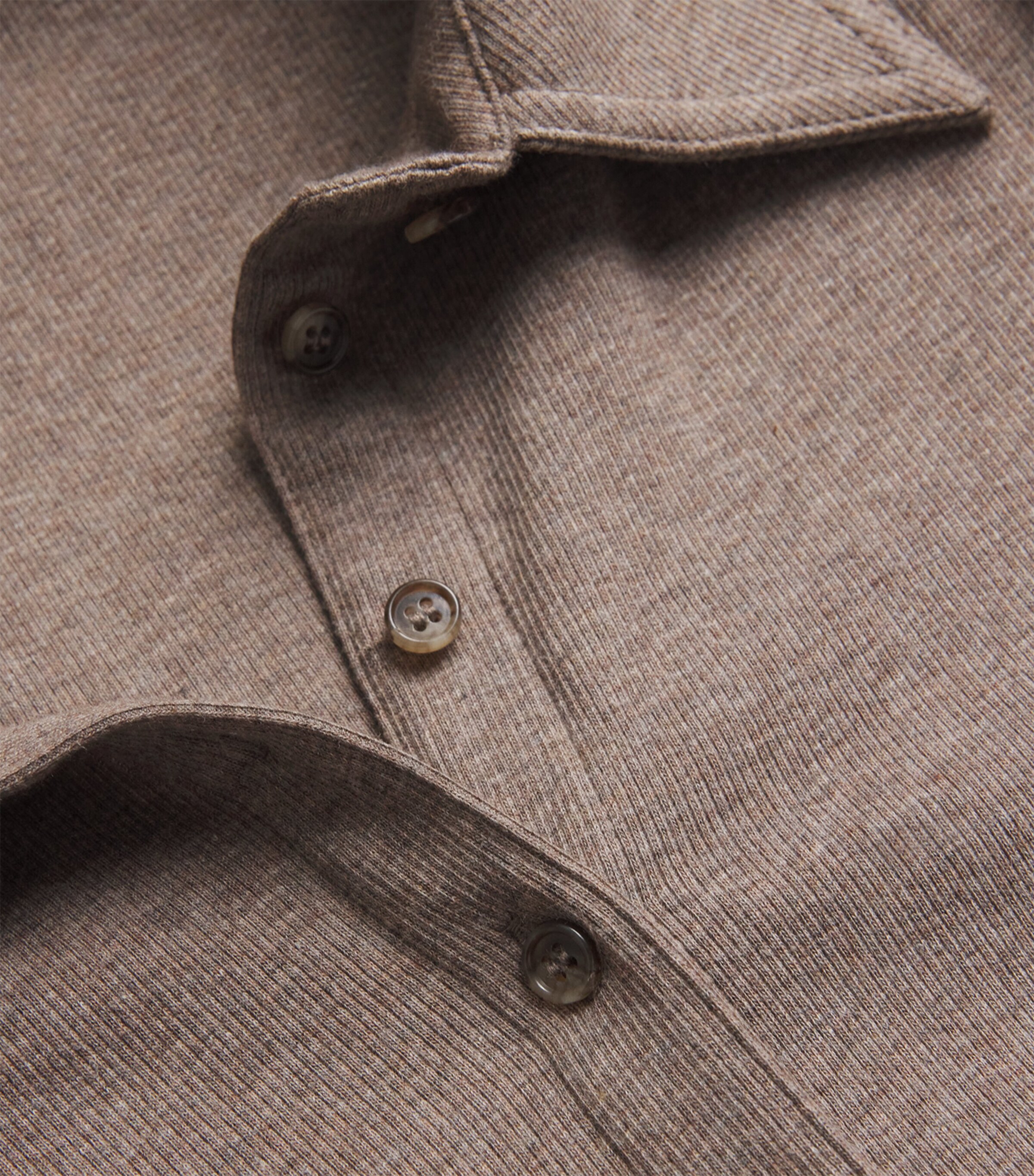 ME+EM Brown Stretch-Cotton Ultimate Rib Shirt | Harrods AU