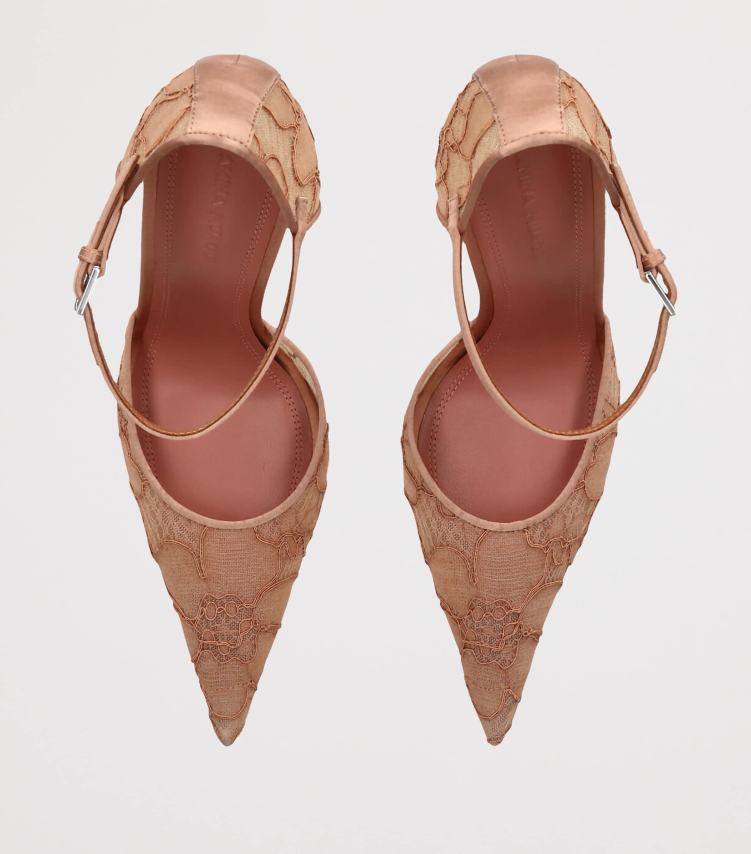 Amina Muaddi Brown Lace Barbara Pumps 105 | Harrods US