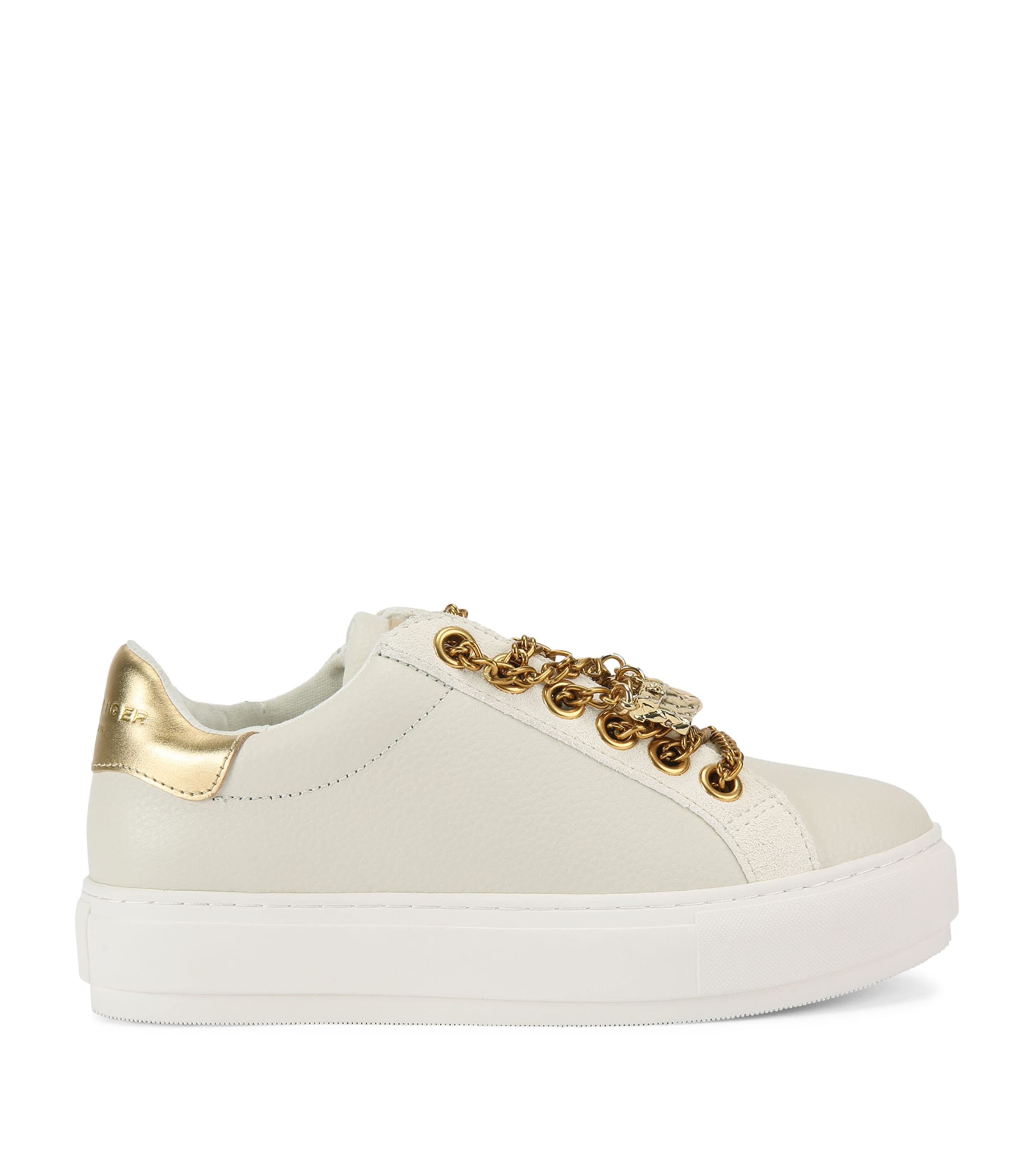 Kurt Geiger Chain-detail Charm Laney Sneakers In White | ModeSens
