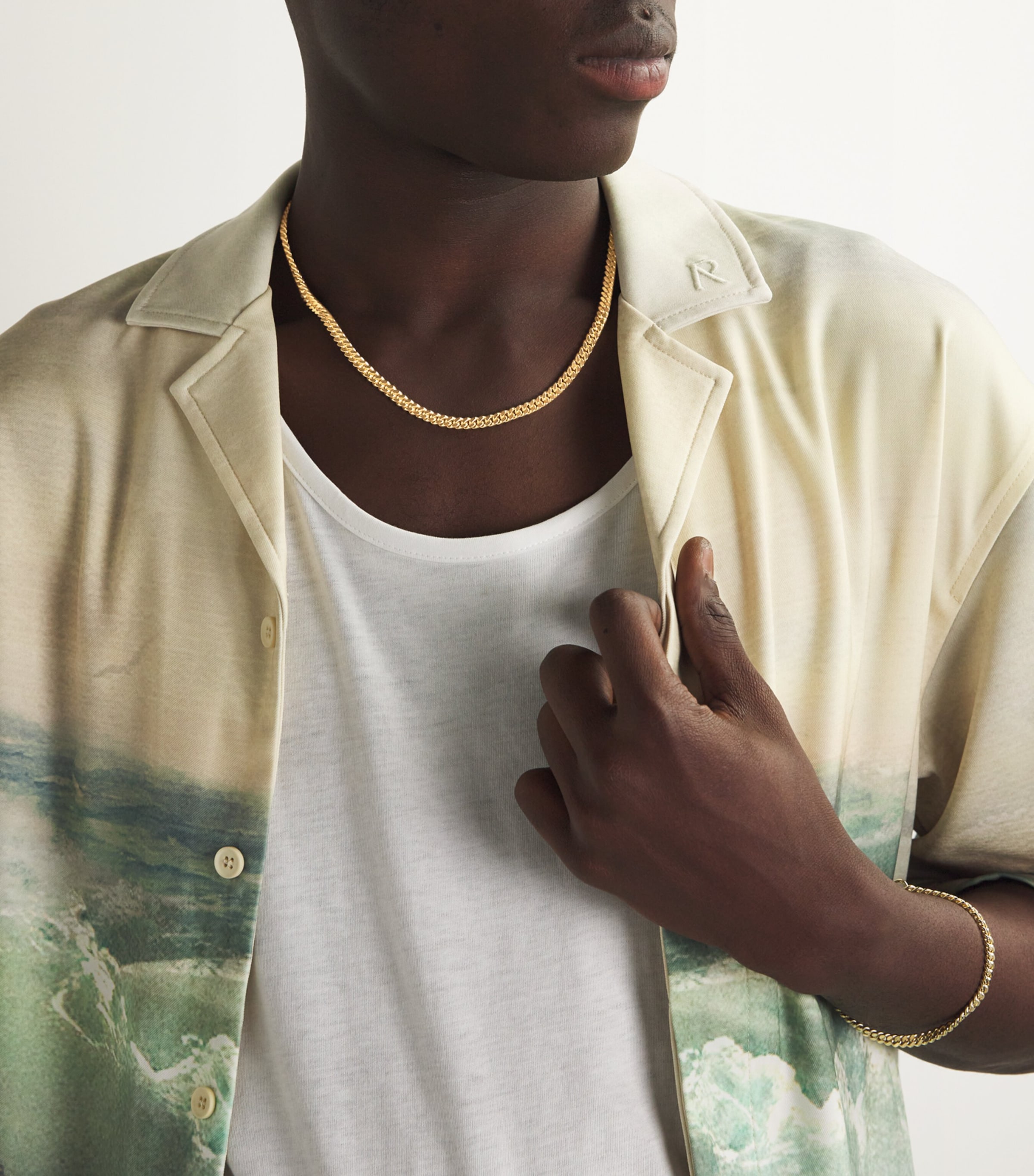 Hatton Labs Gold-Plated Chunky Cuban Necklace | Harrods UK
