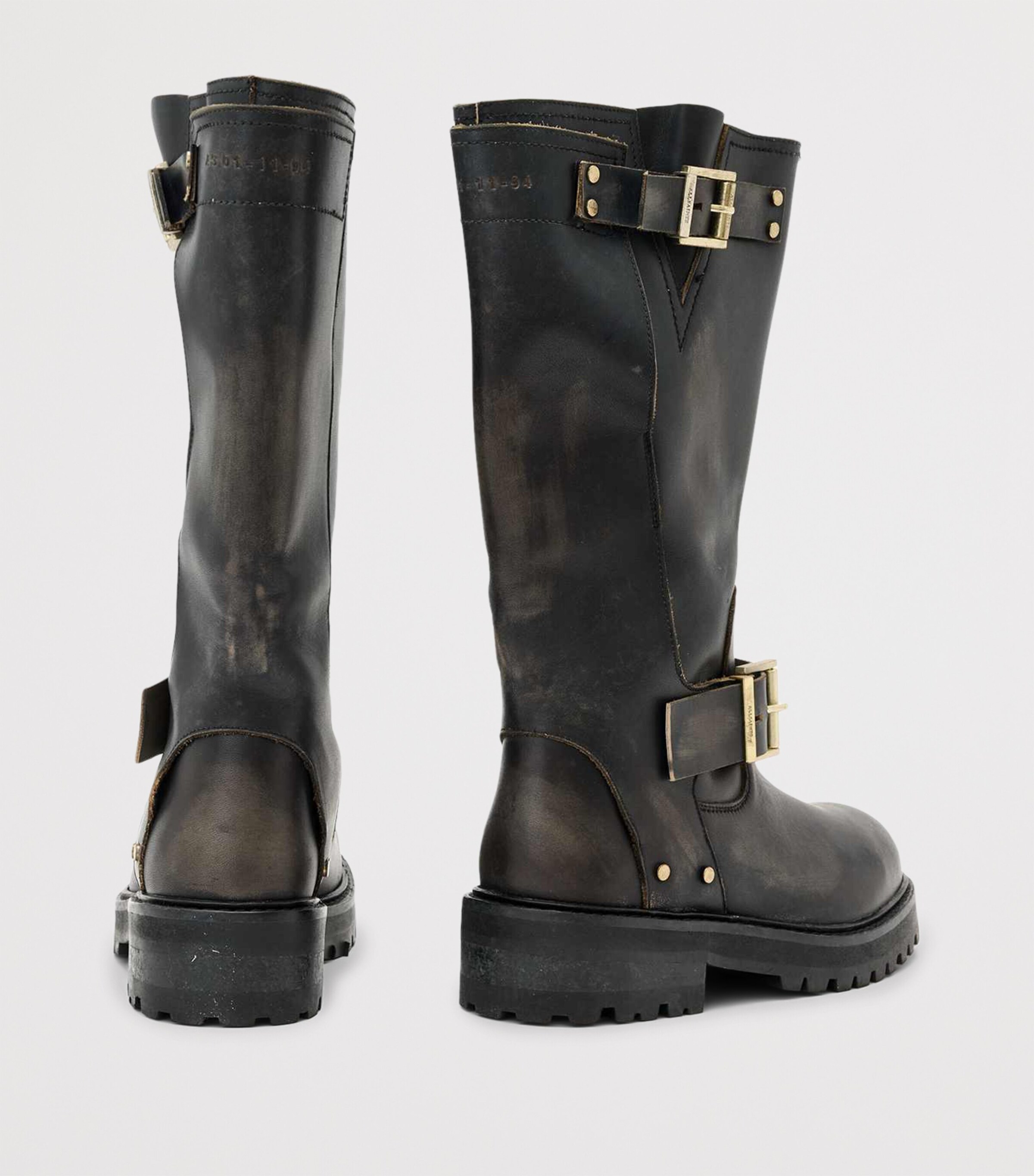 AllSaints Brown Leather Tay Boots | Harrods UK