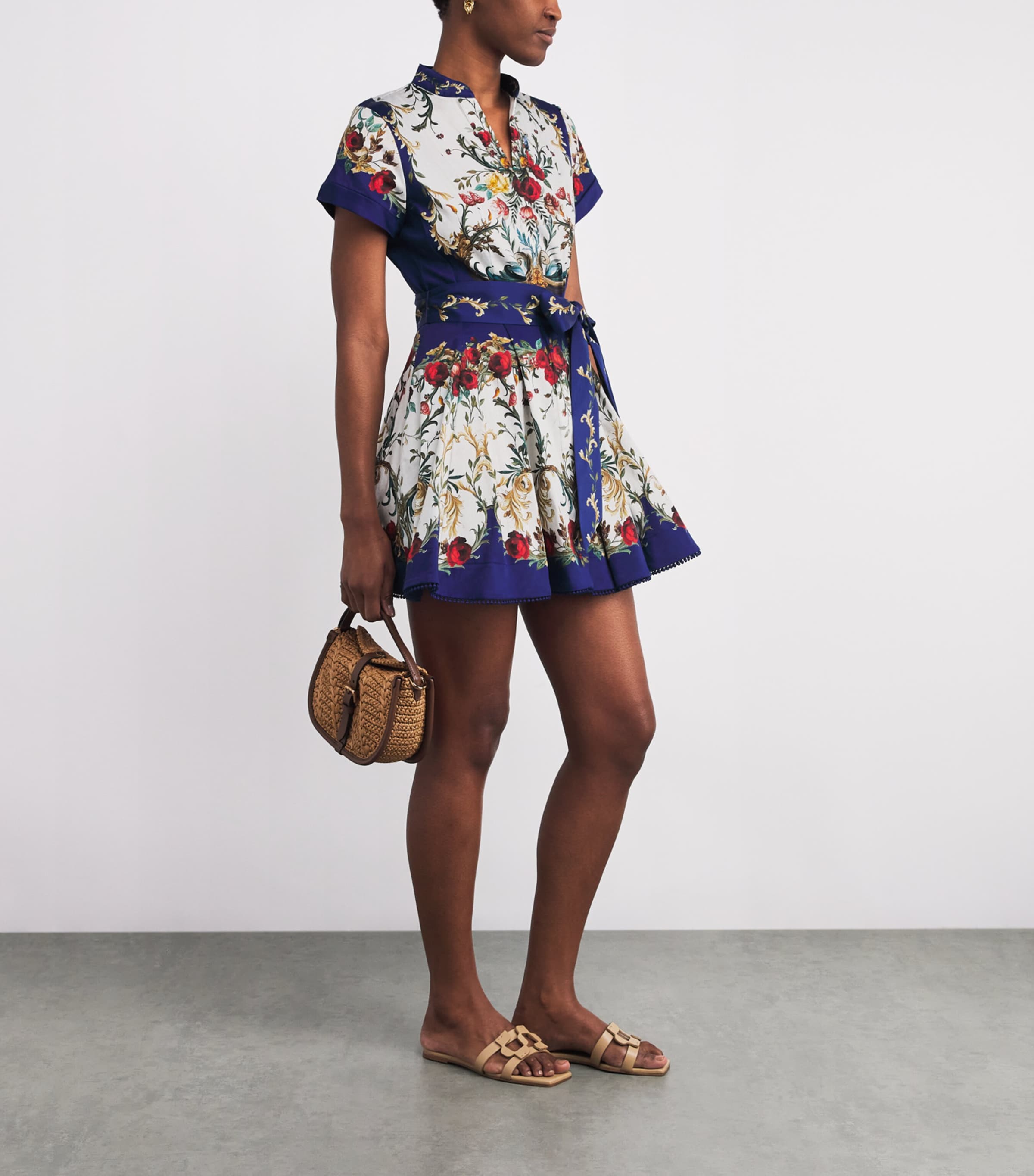 Alice+Olivia Multi Stretch-Cotton Lucy Mini Dress | Harrods UK