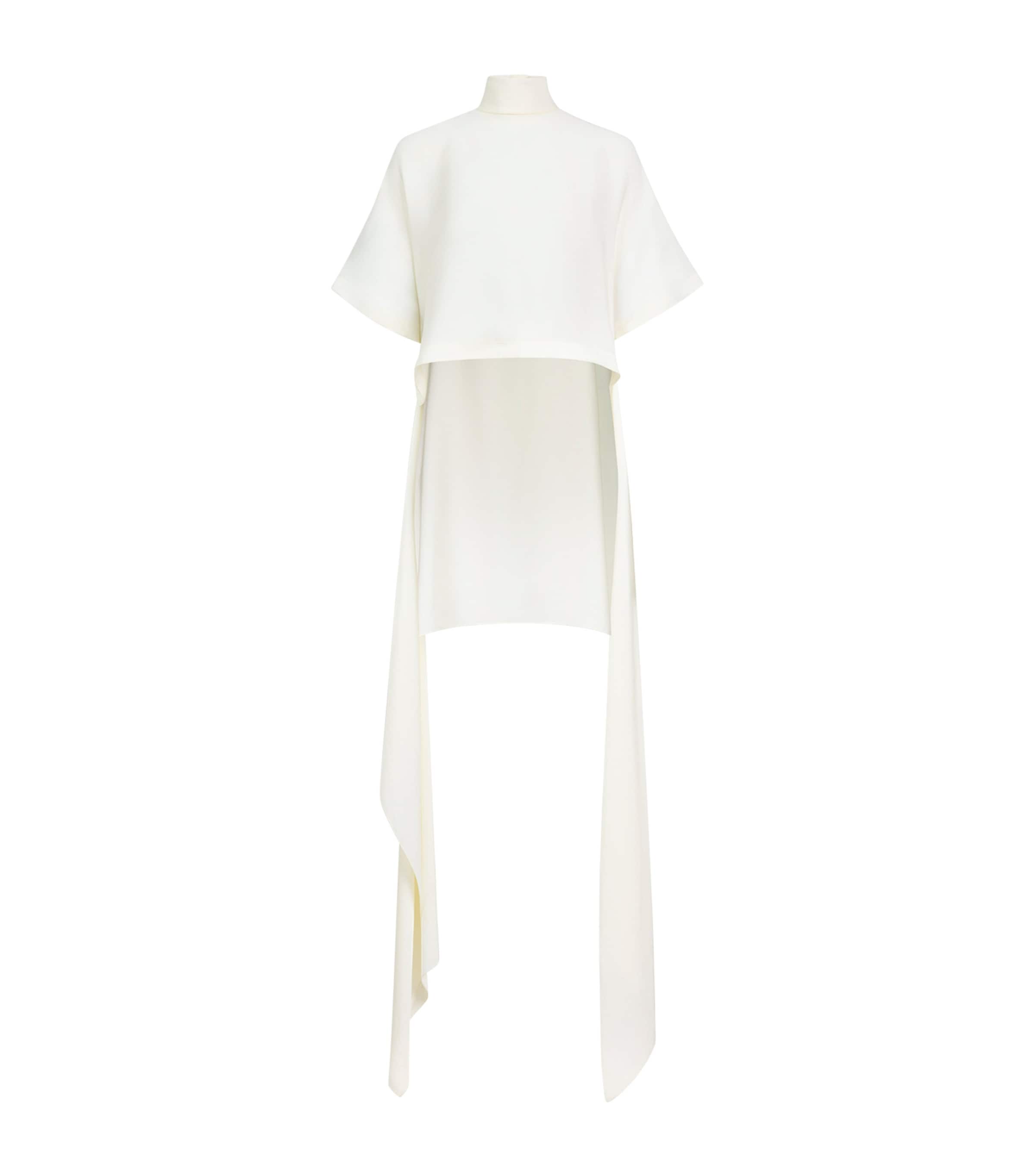 Alaïa White High-Low Hem Cady Top | Harrods US