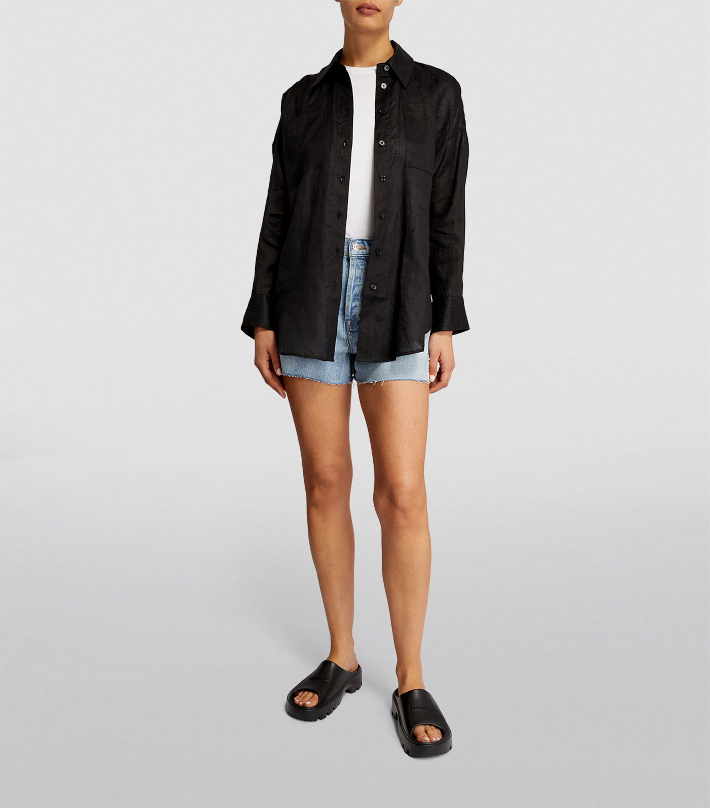 AllSaints Eclipse Flatform Slides | Harrods UK