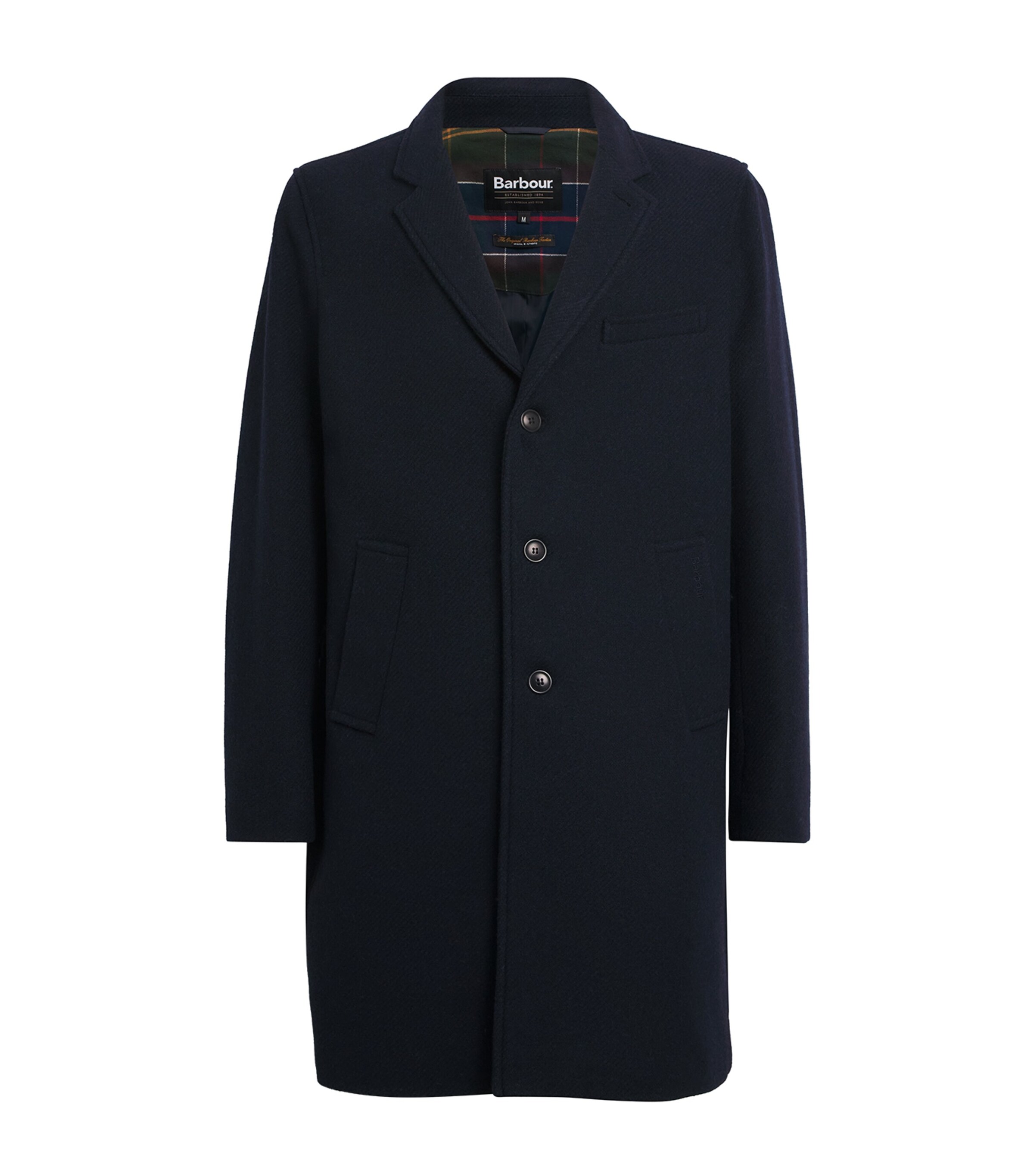 Barbour Navy Wool Kirkbridge Overcoat | Harrods UK