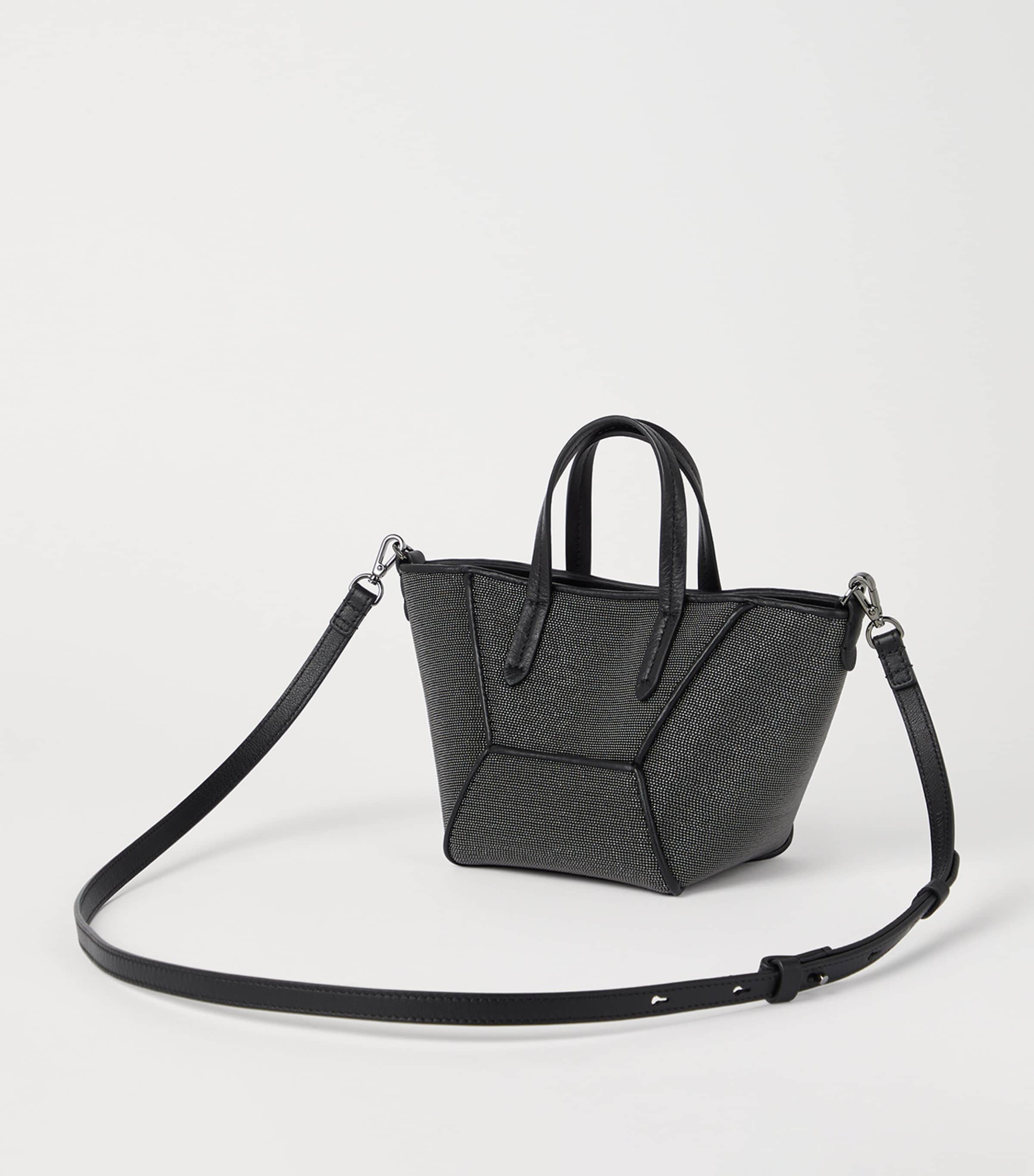 Brunello Cucinelli Black Mini Precious BC Duo Top-Handle Bag | Harrods CA