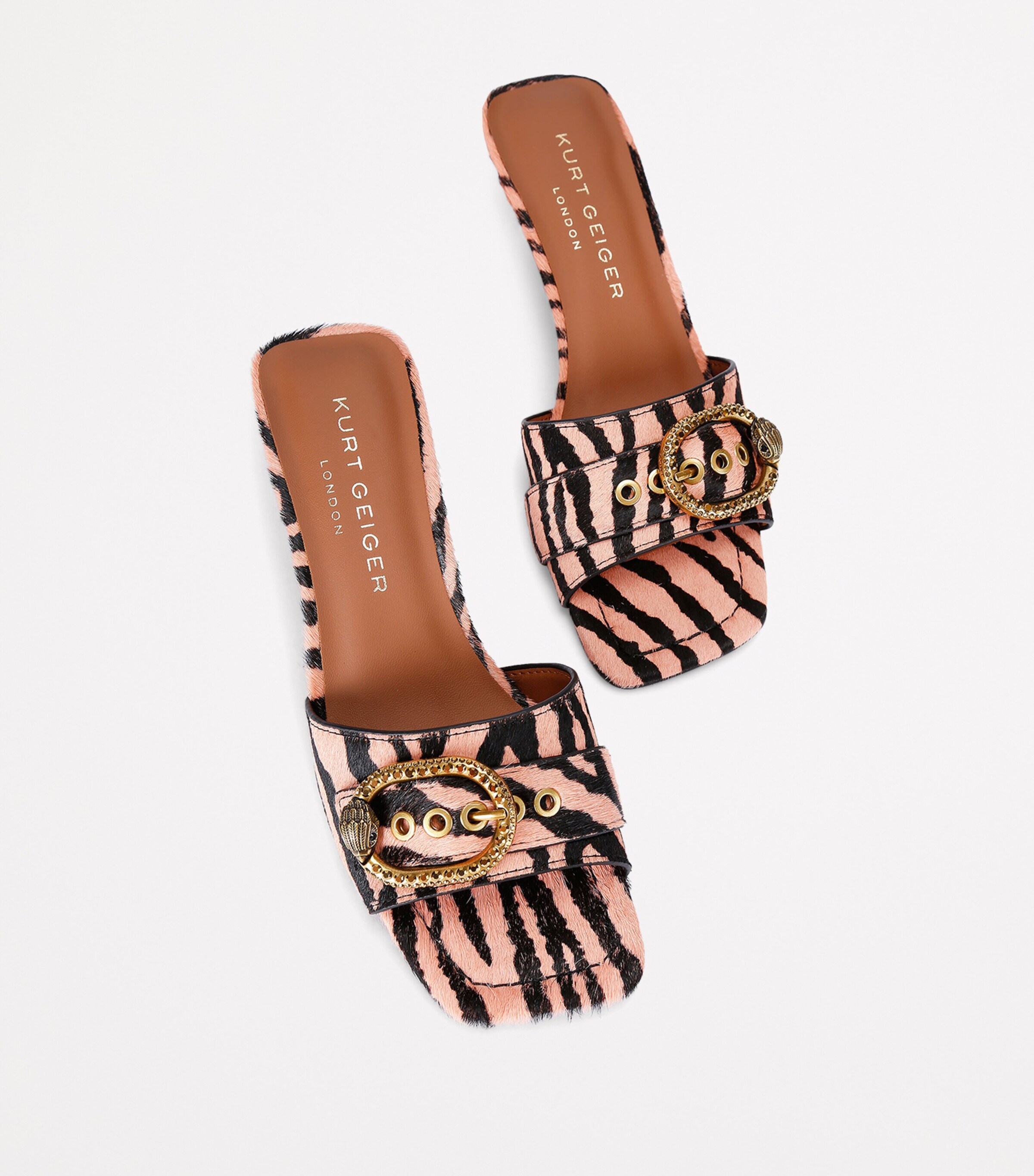 Kurt Geiger London Pink Calf Hair Mayfair Mules | Harrods UK