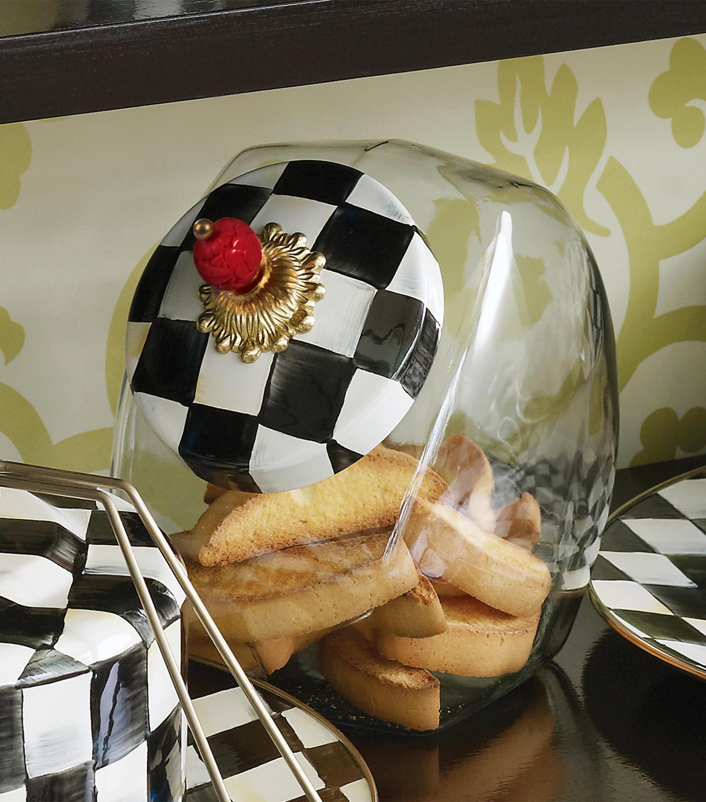 MacKenzie-Childs Courtly Check Cookie Jar | Harrods UK