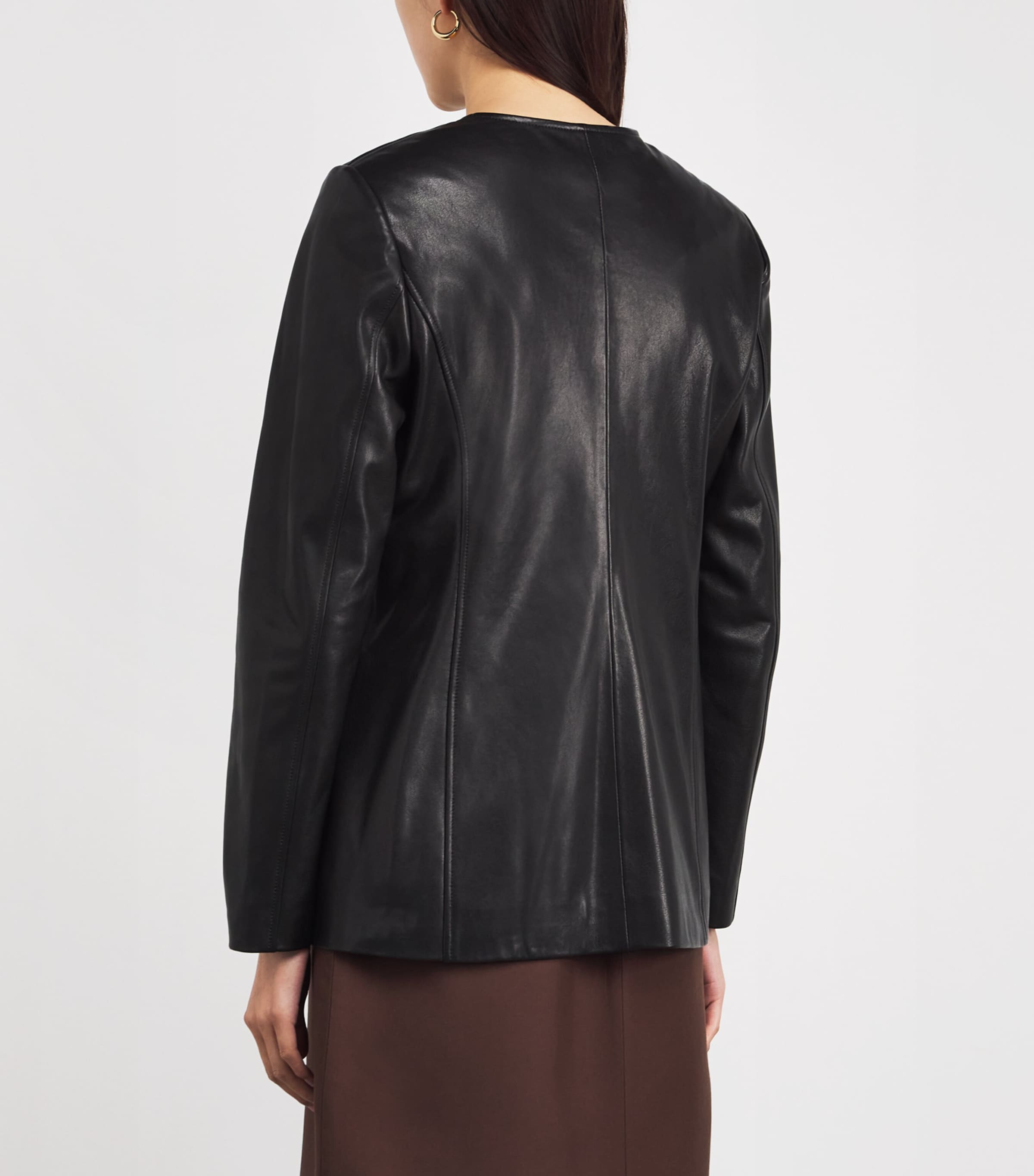 NOUR HAMMOUR Black Lambskin Maud Jacket | Harrods US