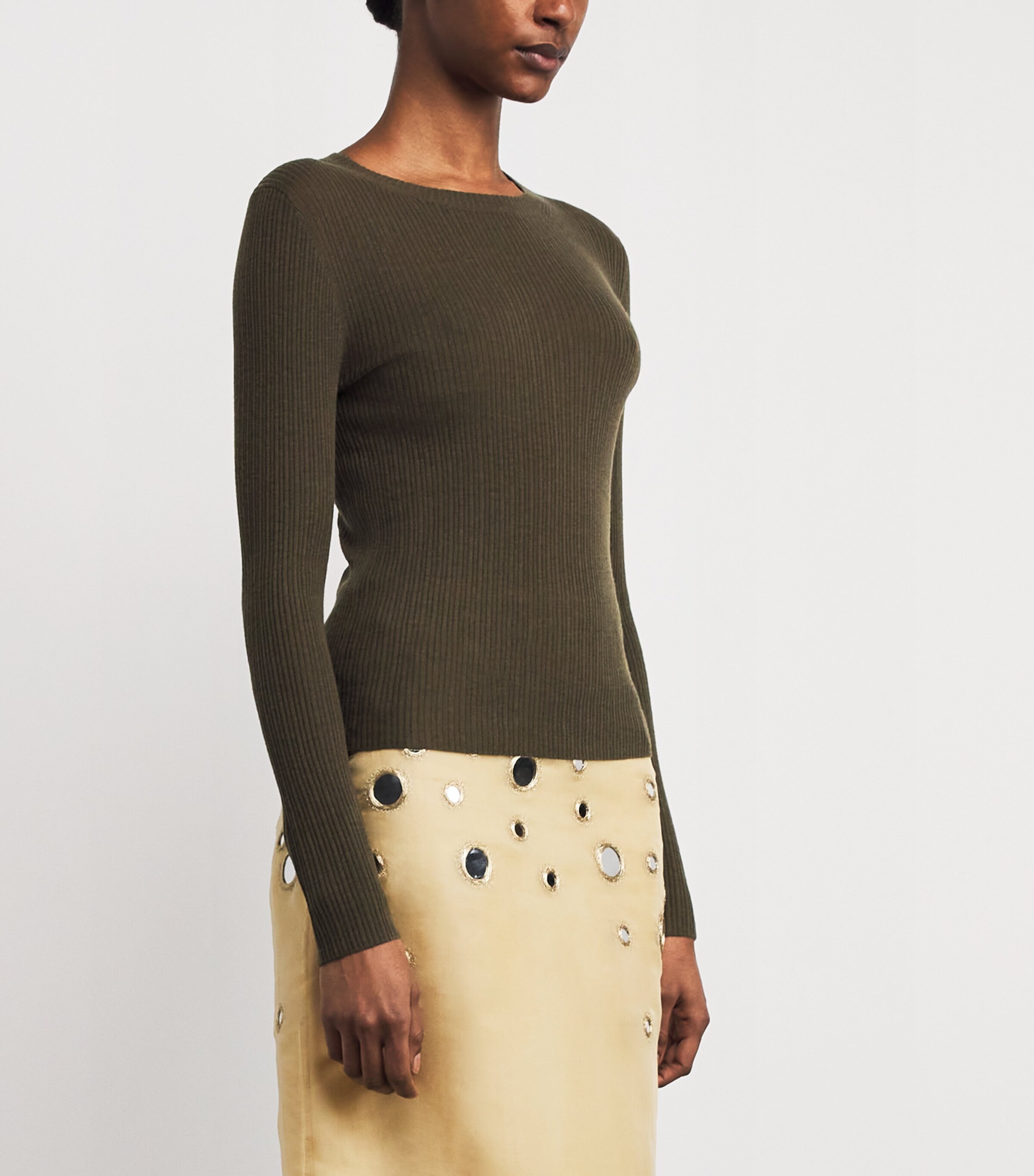 ME+EM Green Wool-Cashmere Layering Sweater | Harrods US