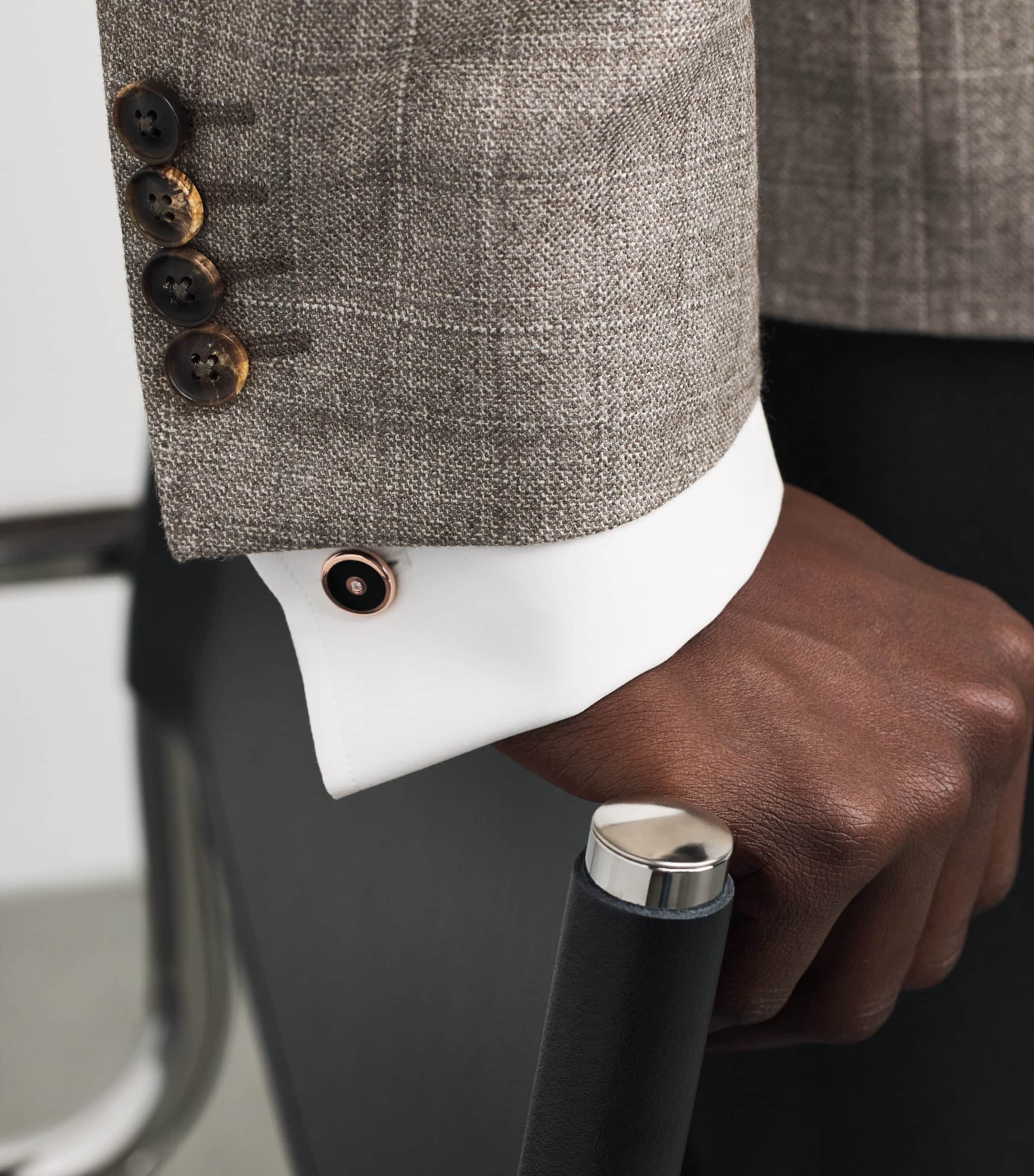 Deakin & Francis Rose Gold-Plated, Diamond and Onyx Cufflinks | Harrods CN