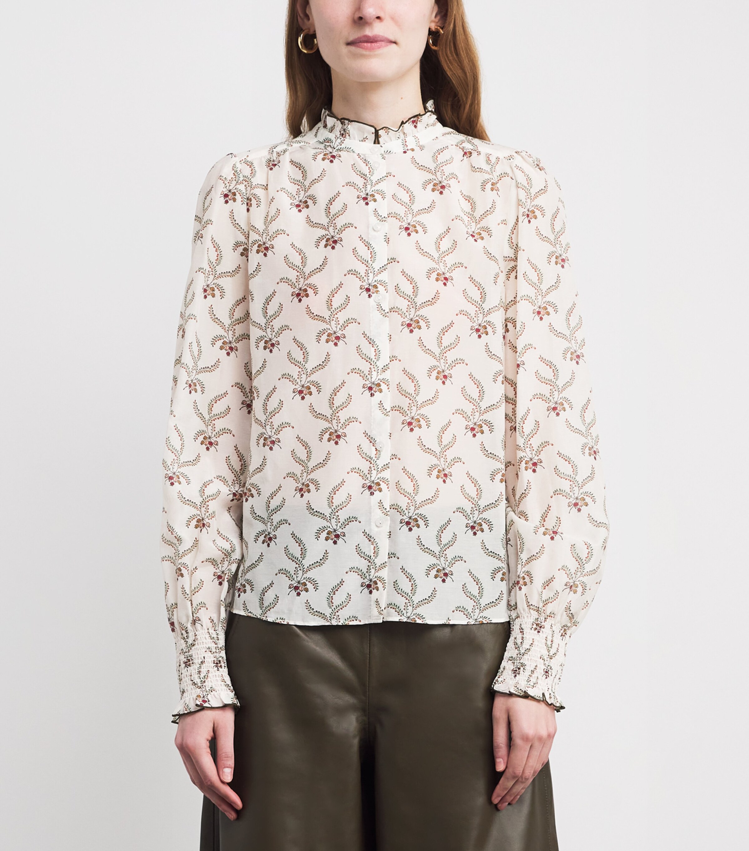 ME+EM Ivory Cotton-Silk Berry Print Blouse | Harrods CA