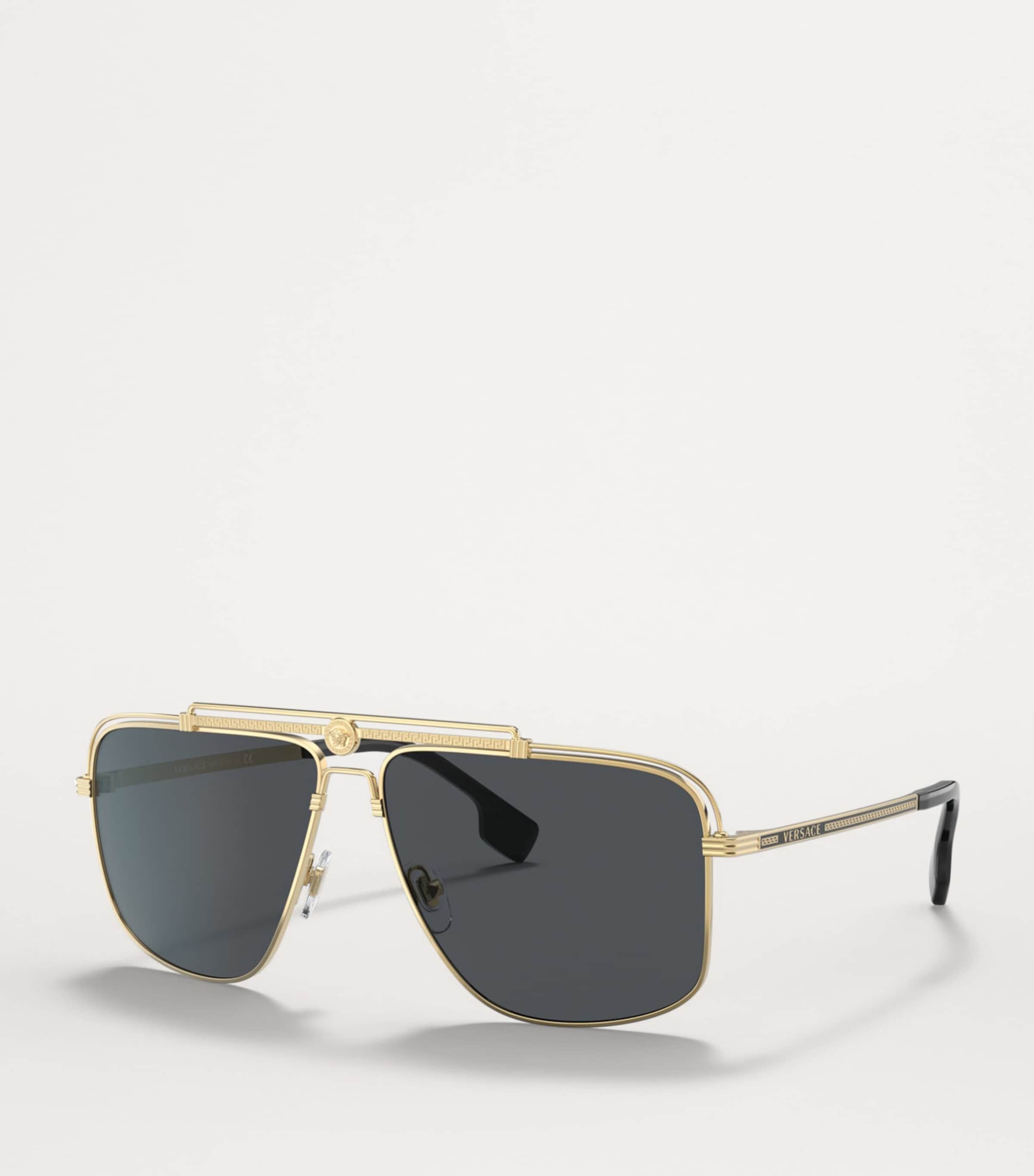 Versace Gold Metal VE2242 Medusa Sunglasses | Harrods UK