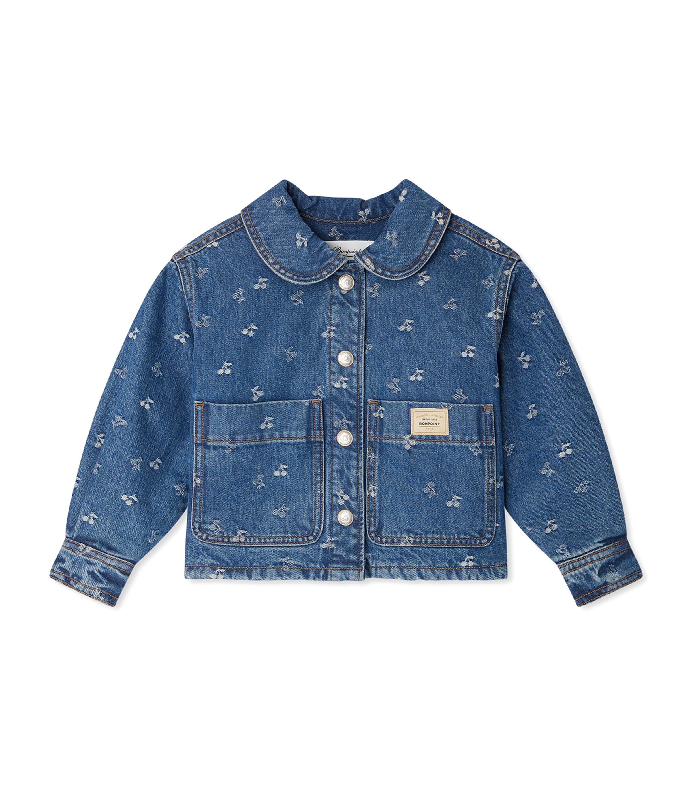 Bonpoint Blue Cherry-Embroidered Jacket (4-8 Years) | Harrods DE