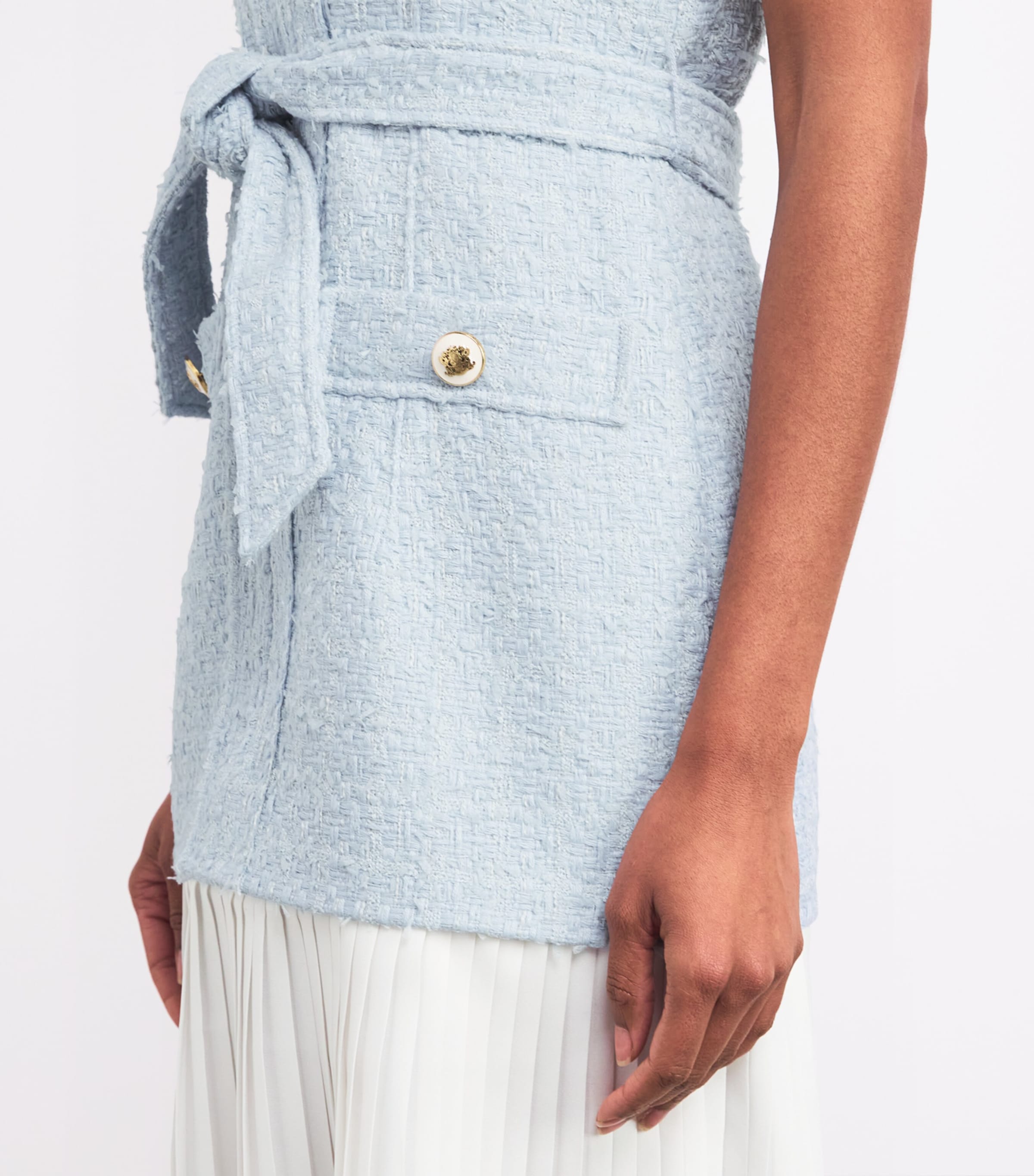 Sandro Paris Blue Tweed Mini Dress | Harrods US