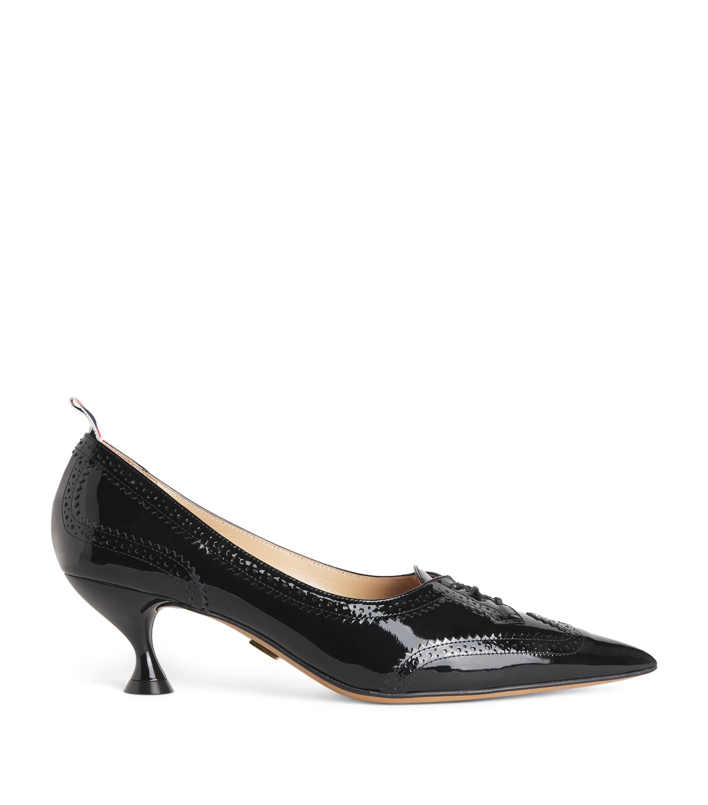 Thom Browne Black Patent Leather Wingtip Pumps 50 | Harrods UK