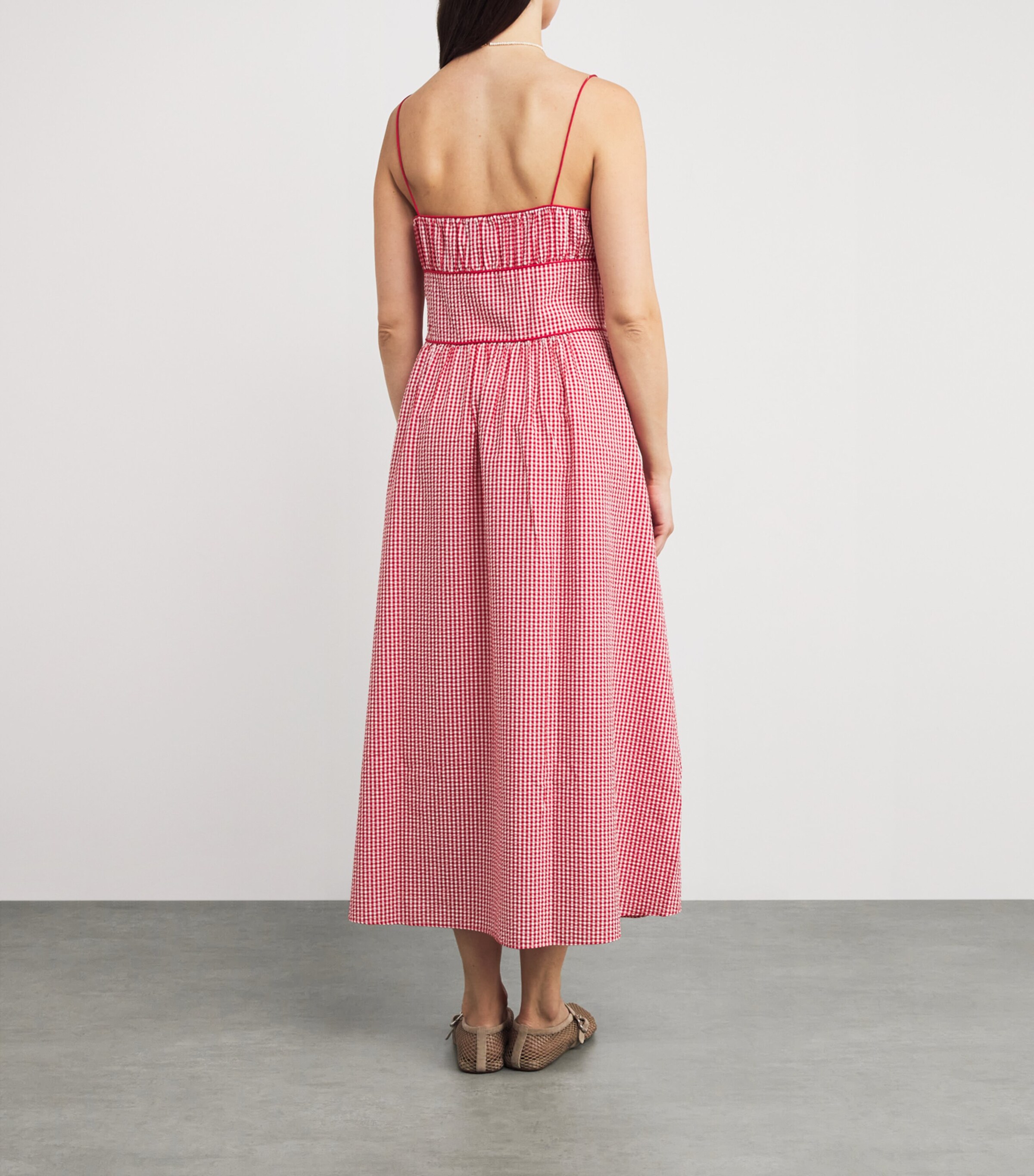 DÔEN Seersucker Gingham Belline Midi Dress | Harrods CA