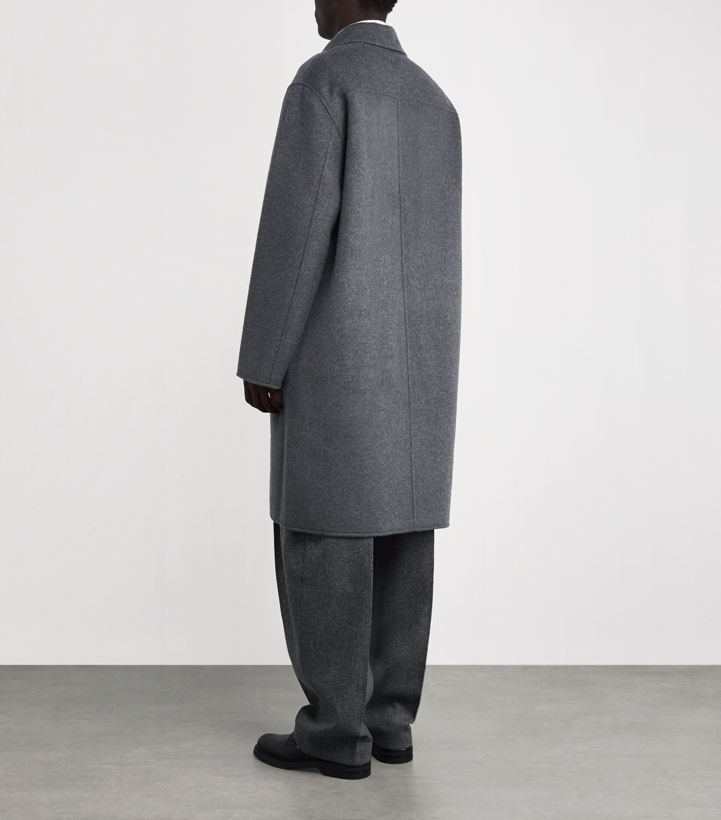 AMI Paris Black Wool-Cashmere Overcoat | Harrods CN
