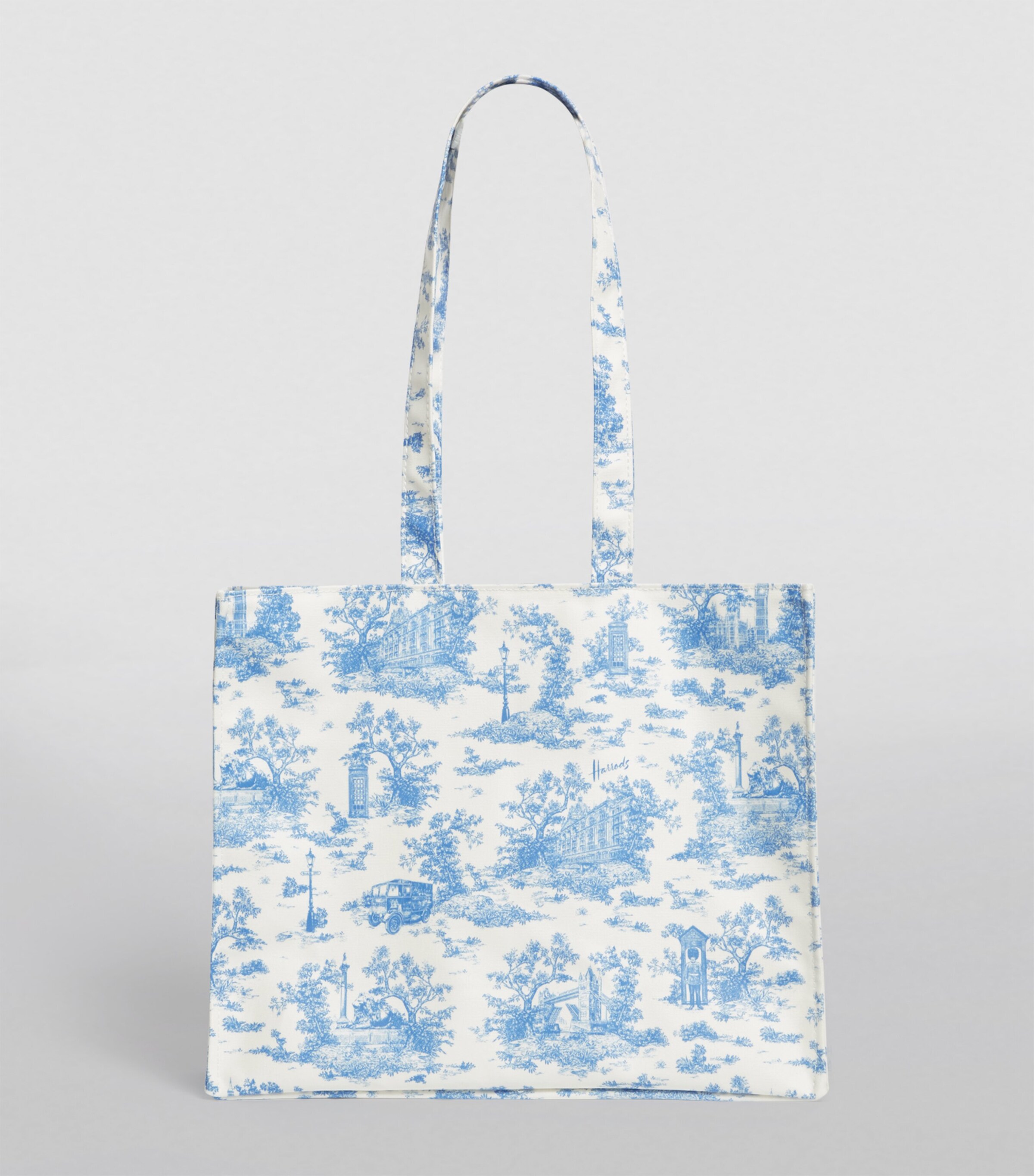 Harrods Blue Toile Shoulder Tote Bag | Harrods US