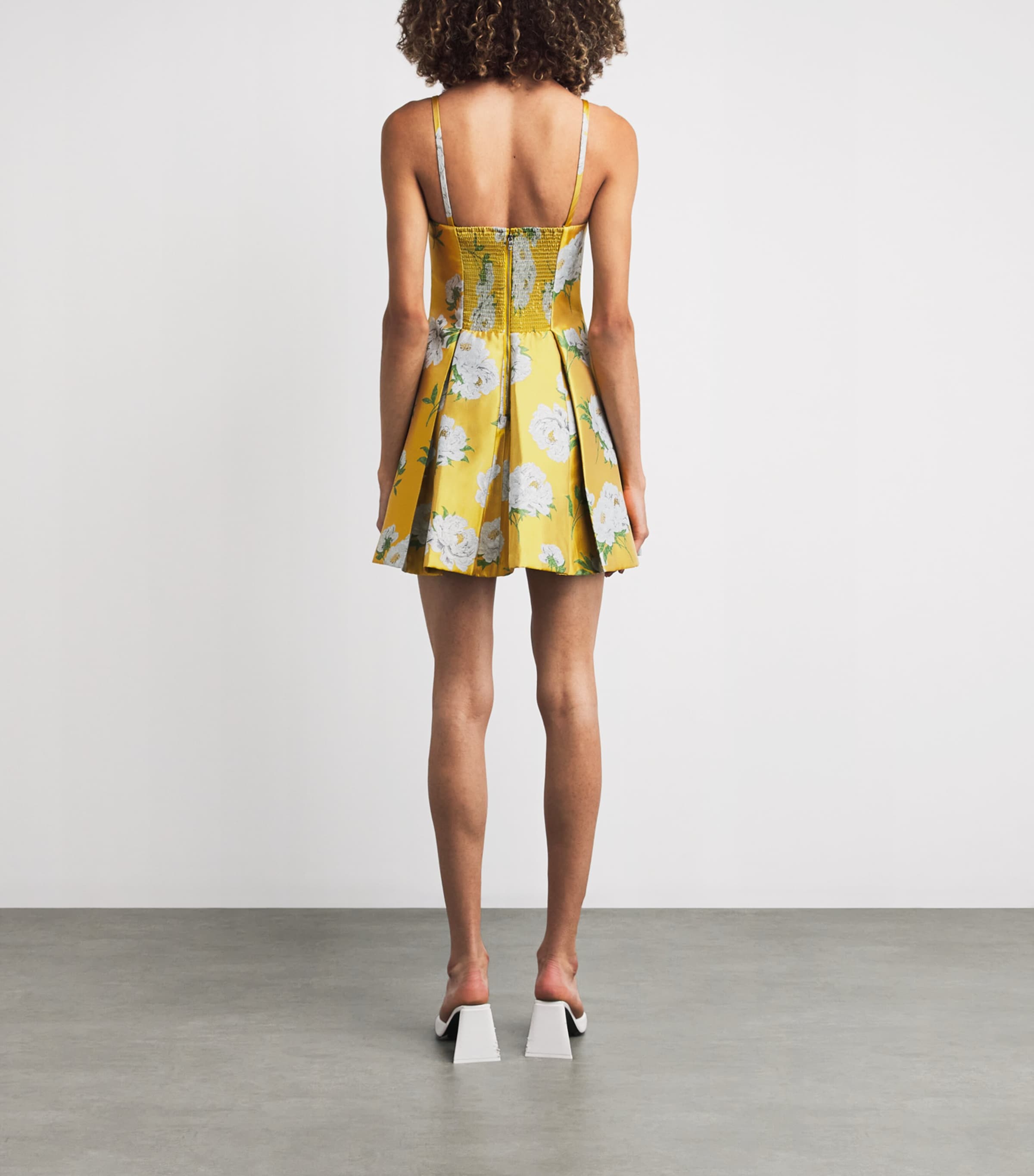 Alice+Olivia Yellow Pleated Isabelle Mini Dress | Harrods US